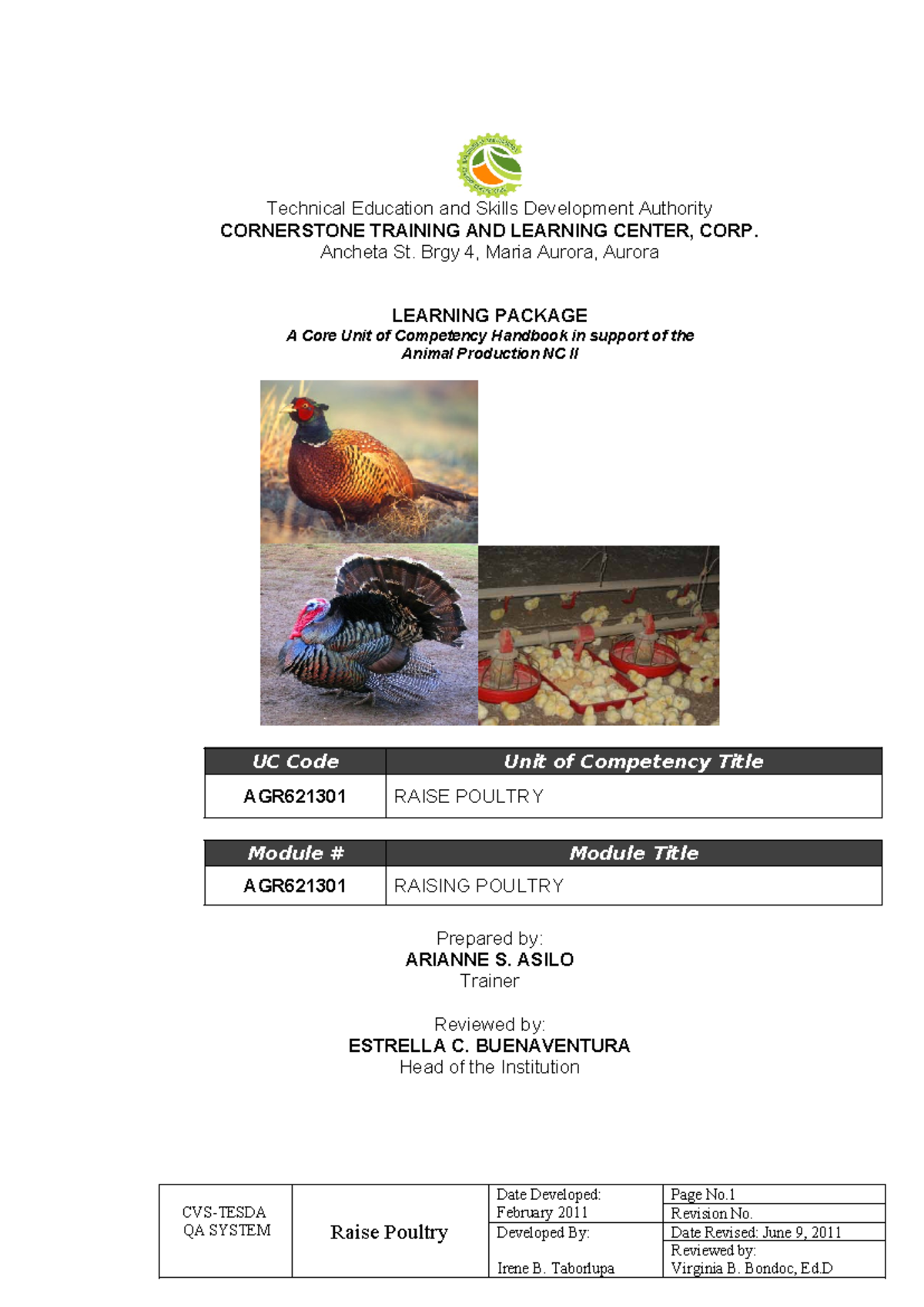 Raising Poultry: A Comprehensive Guide for AGR621301 Module - Studocu