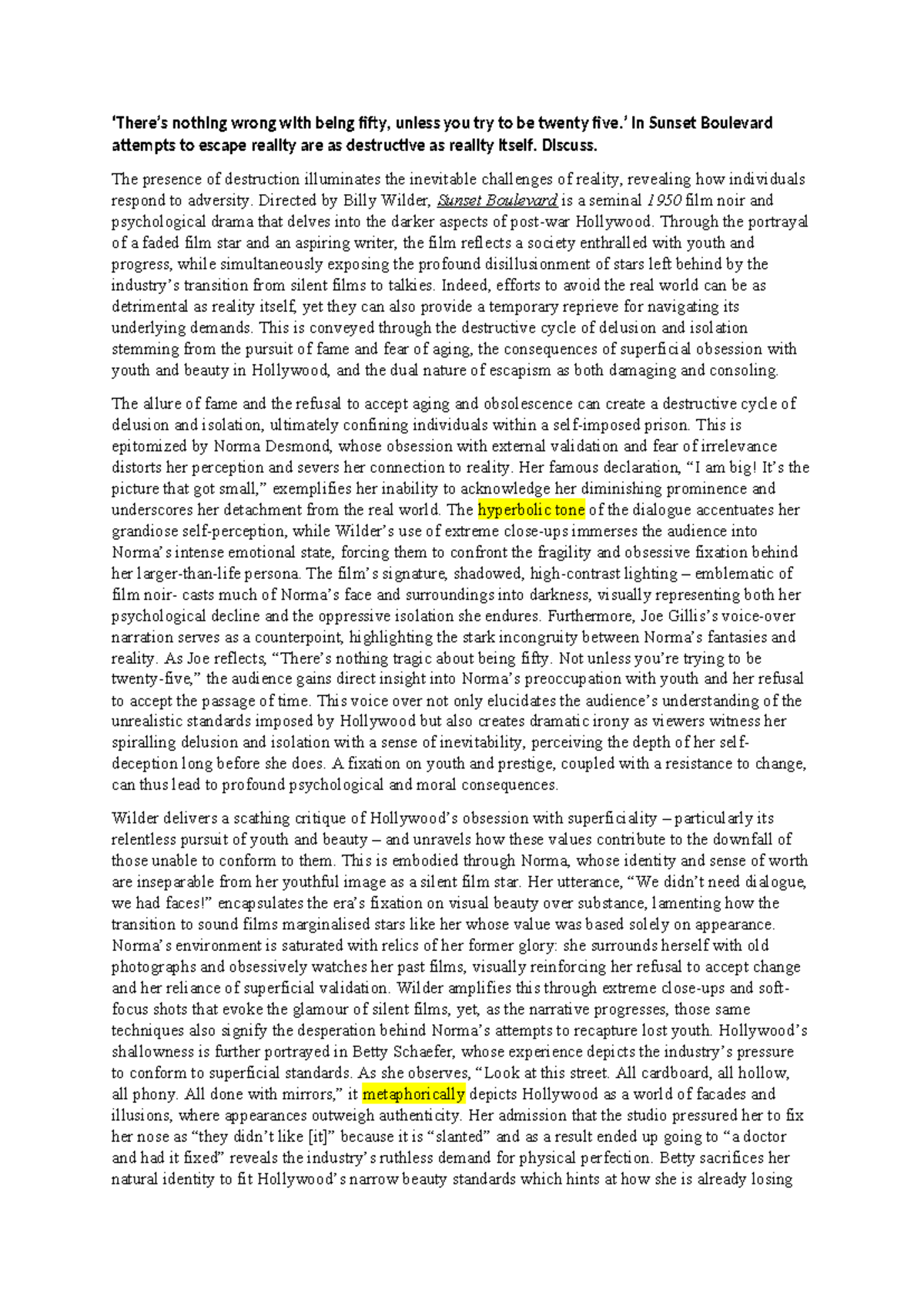 Sunset Boulevard (Film Analysis): Destruction and Reality in Hollywood ...