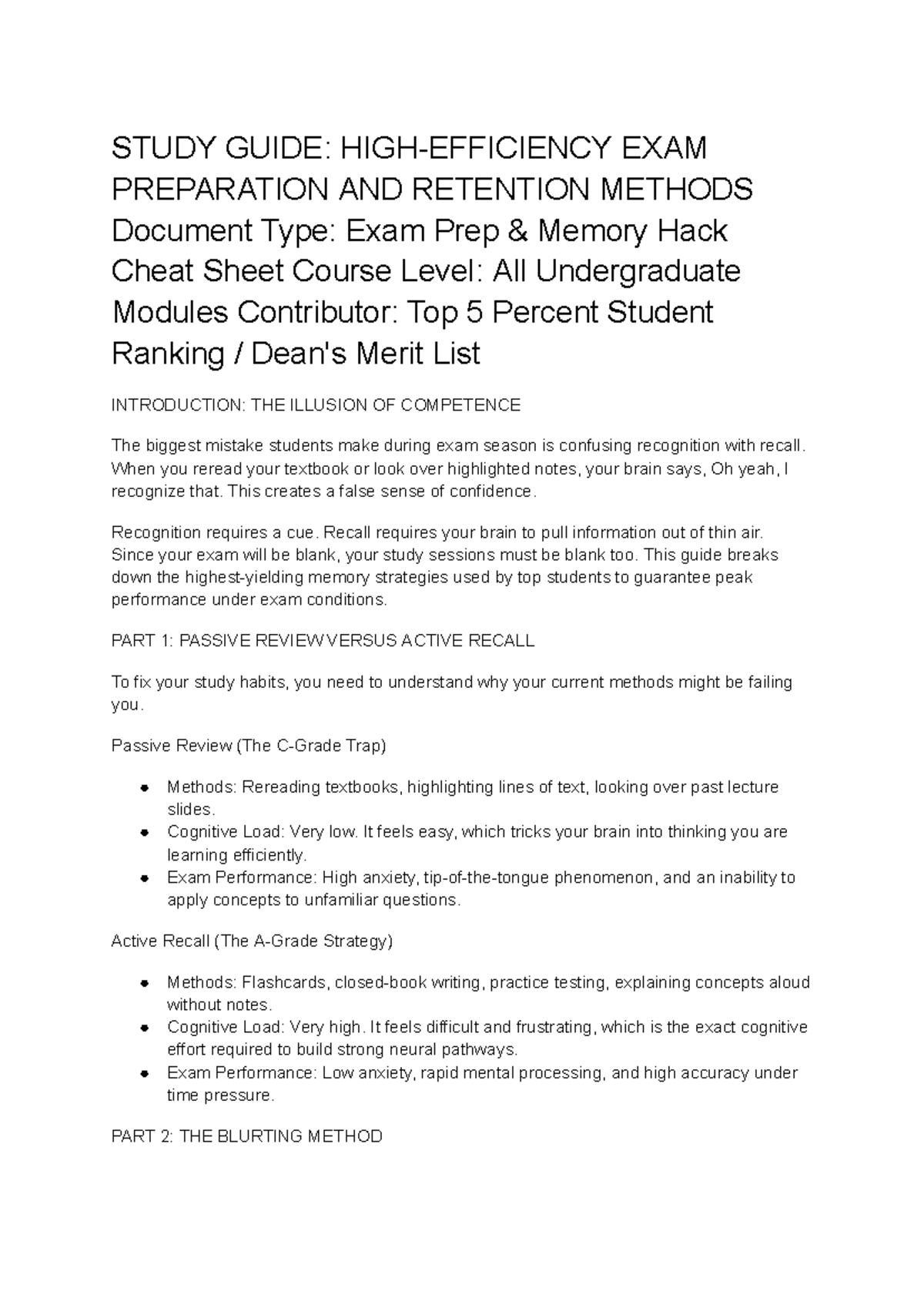 STUDY GUIDE: EXAM PREP & MEMORY HACKS (ALL UG MODULES) - Studocu