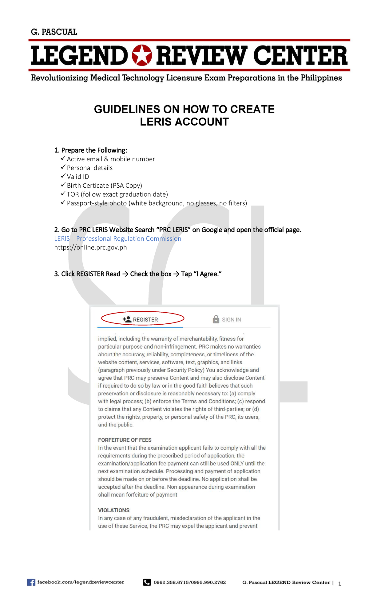 PRC LERIS Account Creation Guidelines for FRMTs - Studocu