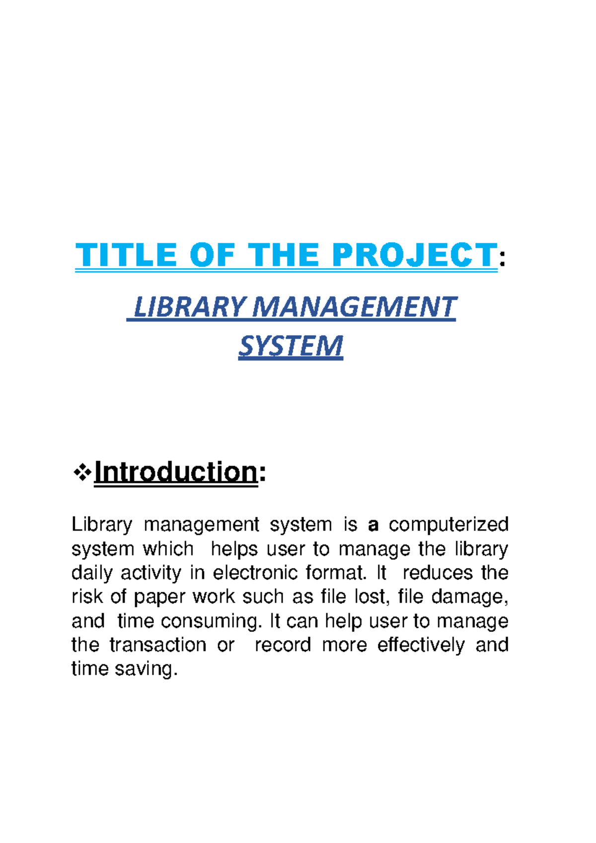 CS-Project: Library Management System Overview and Testing Notes - Studocu