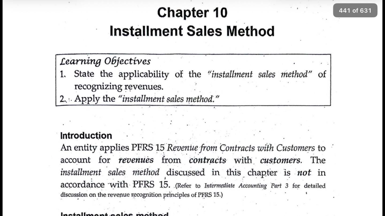 Chapter 10: Installment Sales Method in AST 441 - Learning Objectives ...