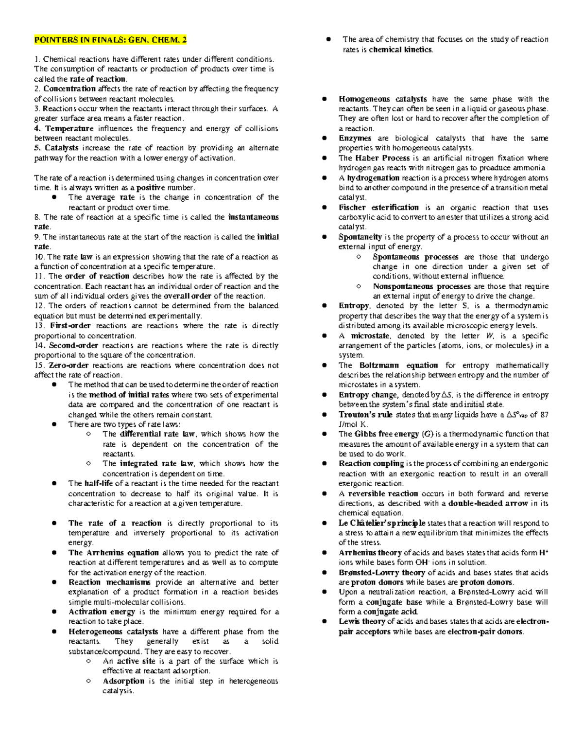 Items Reviewer Genchem 2 - POINTERS IN FINALS: GEN. CHEM. 2 Chemical ...