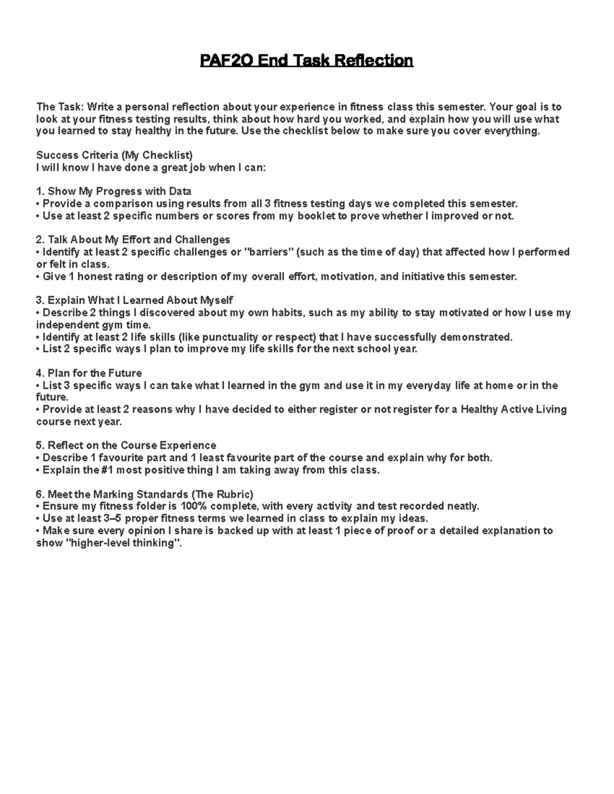 PAF2O Fitness Class Reflection: Progress, Challenges, and Future Plans ...