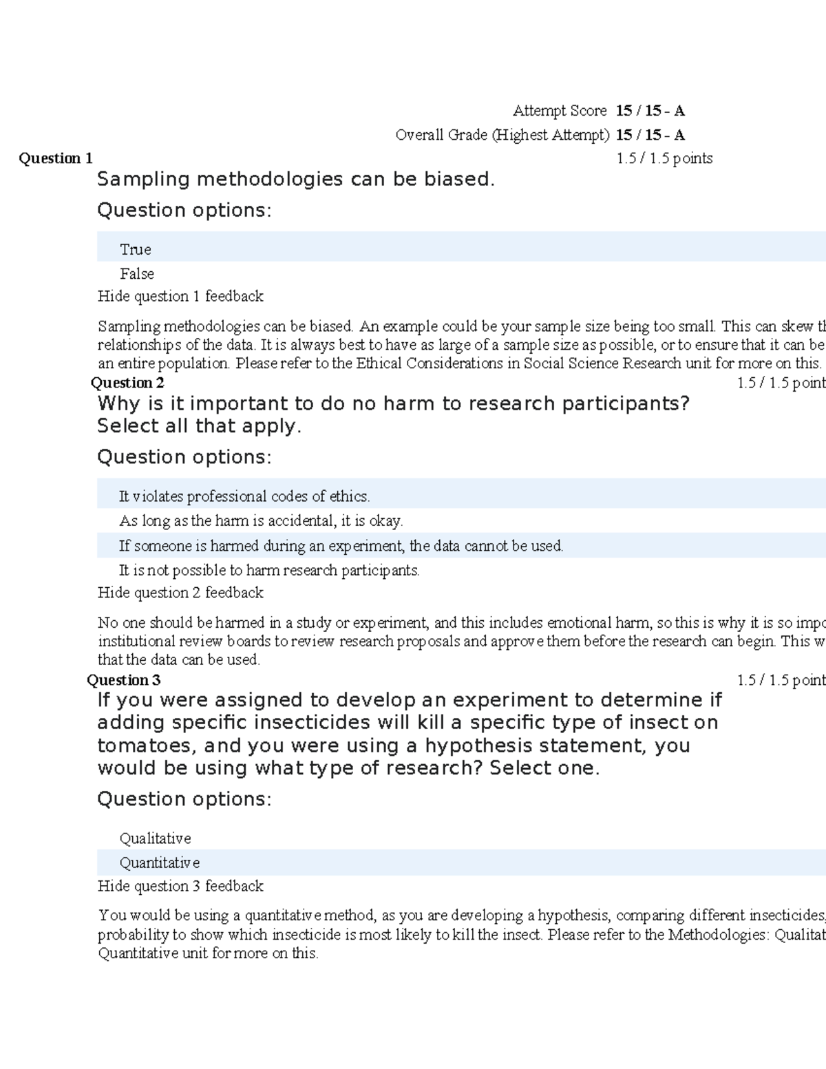 SCS-282 Module 1 Quiz: Sampling & Research Methodologies Insights - Studocu