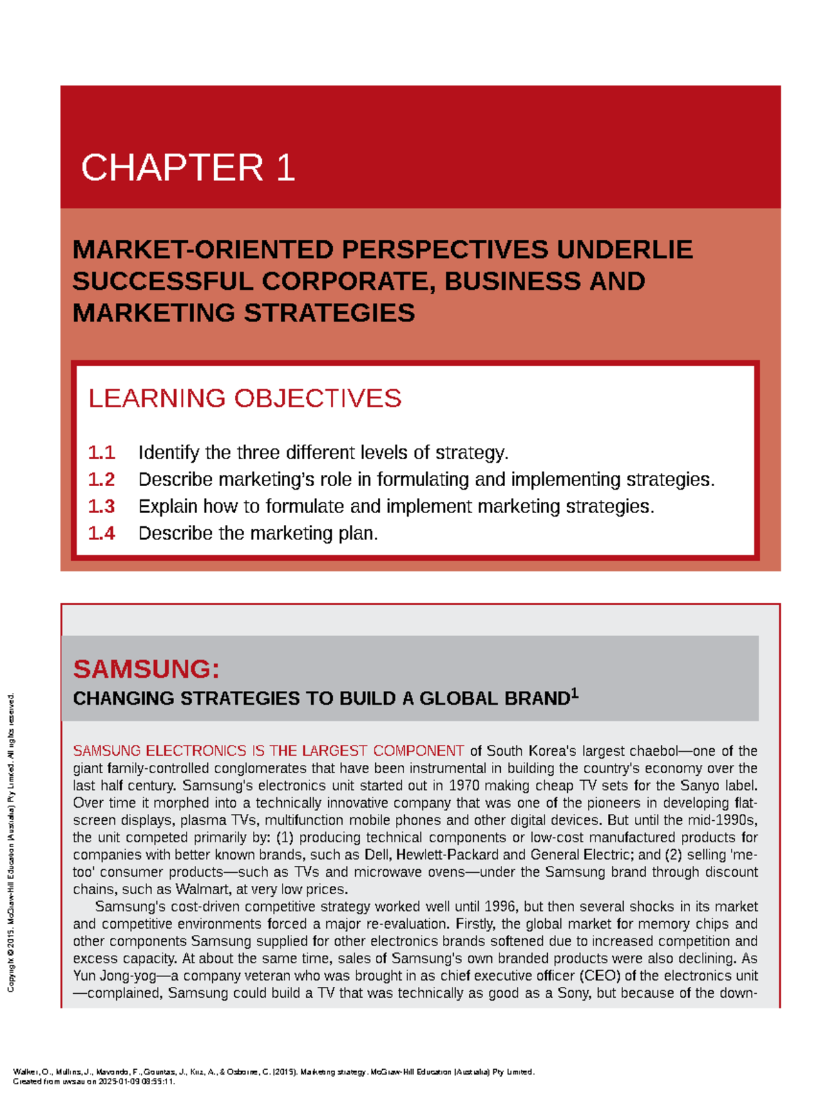 Marketing Strategy - (PART 1 - Introduction TO Strategy) - CHAPTER 1 ...