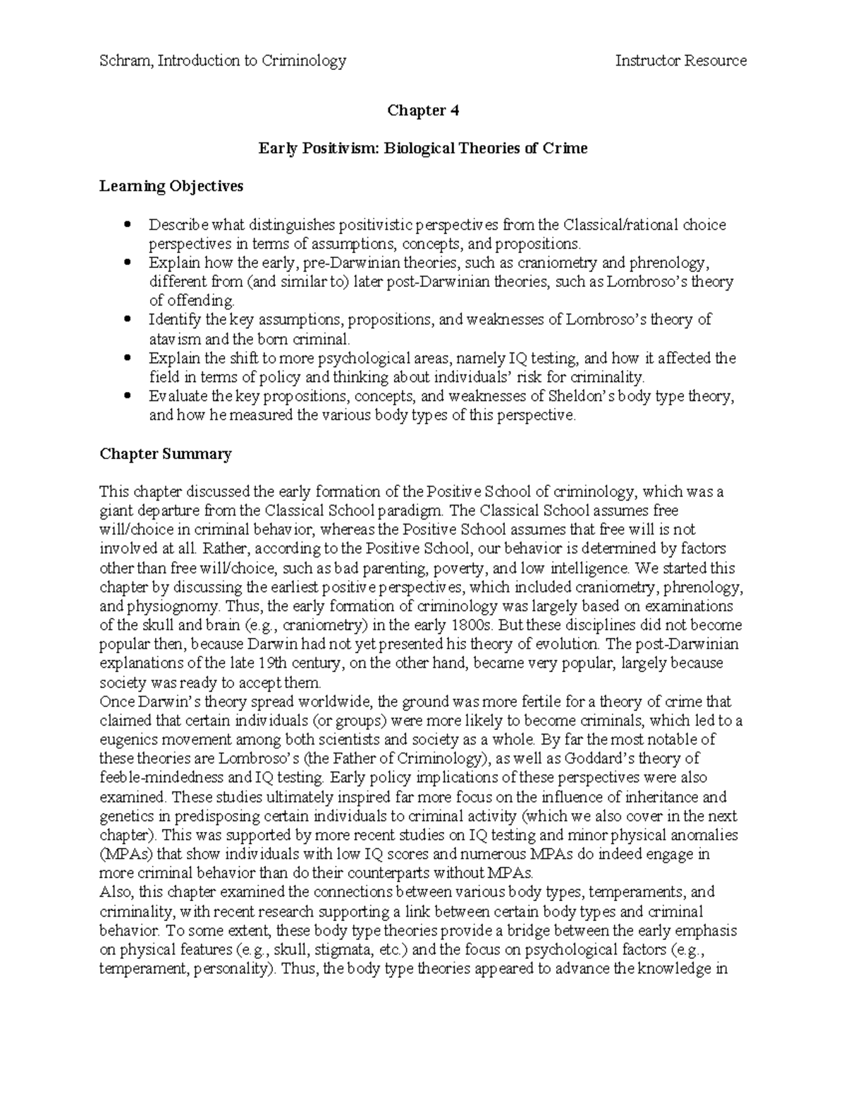 CRIM101 Chapter 4: Early Biological Theories in Criminology - Studocu