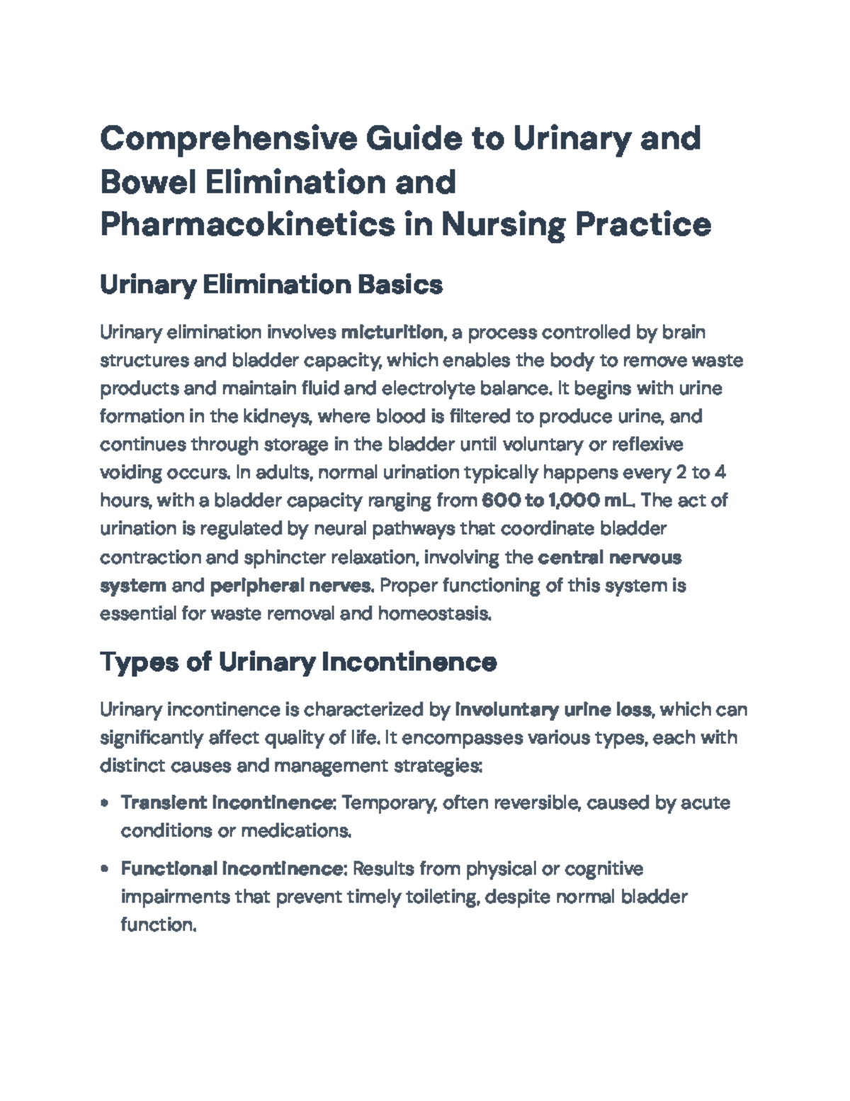 Comprehensive Guide to Urinary & Bowel Elimination in Nursing Practice ...