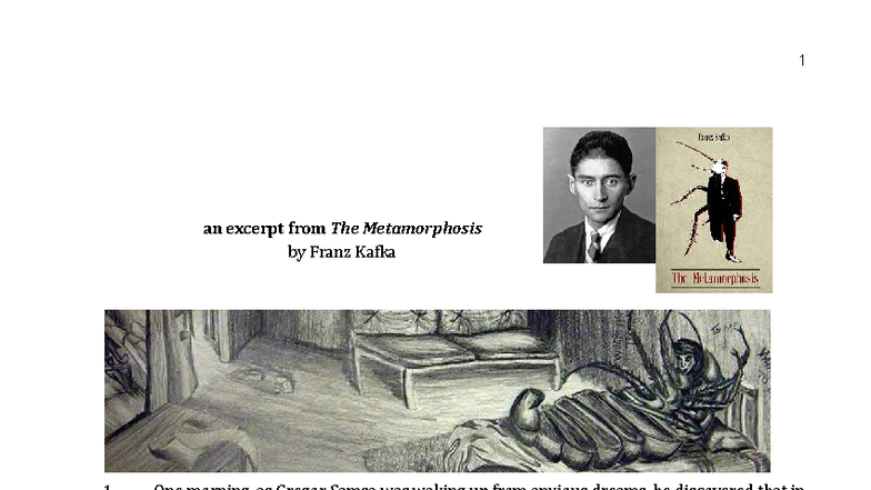 P1 2025 Analysis of Kafka's "The Metamorphosis" Excerpt - Studocu