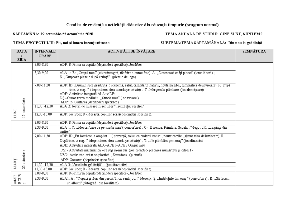 Activități Didactice pentru Preșcolari - 1 Localitatea Mea - Studocu
