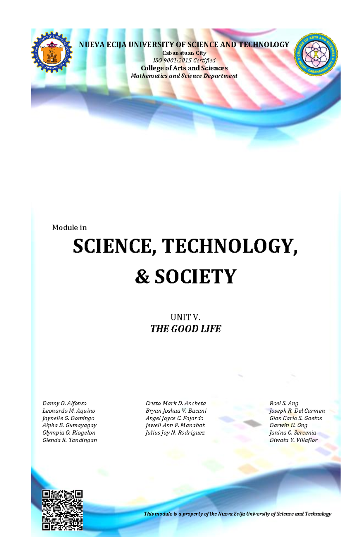 STS MSD Module 5 - 1 Module in SCIENCE, TECHNOLOGY, & SOCIETY This ...