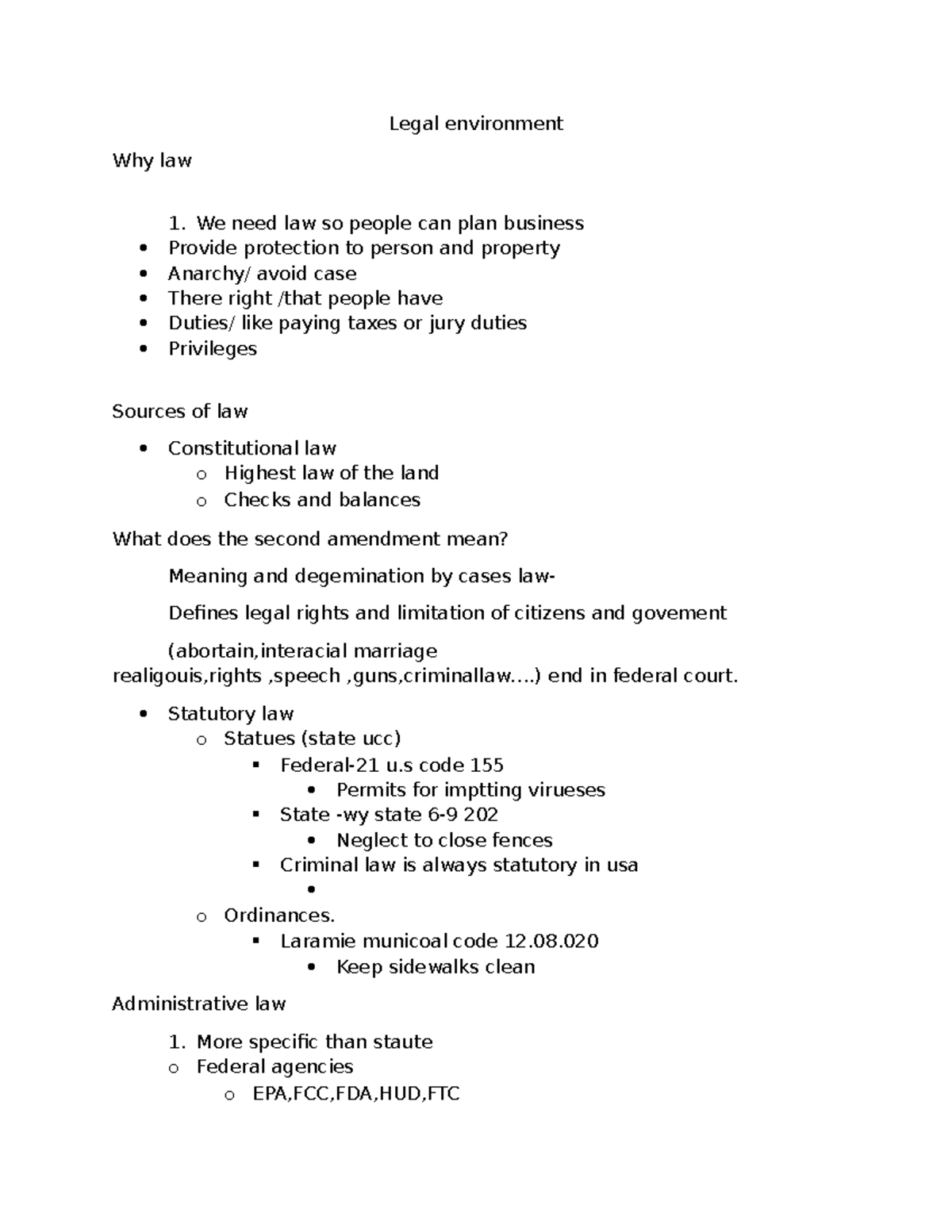 Legal Environment: Understanding Law Fundamentals and Rights (LAW 101 ...