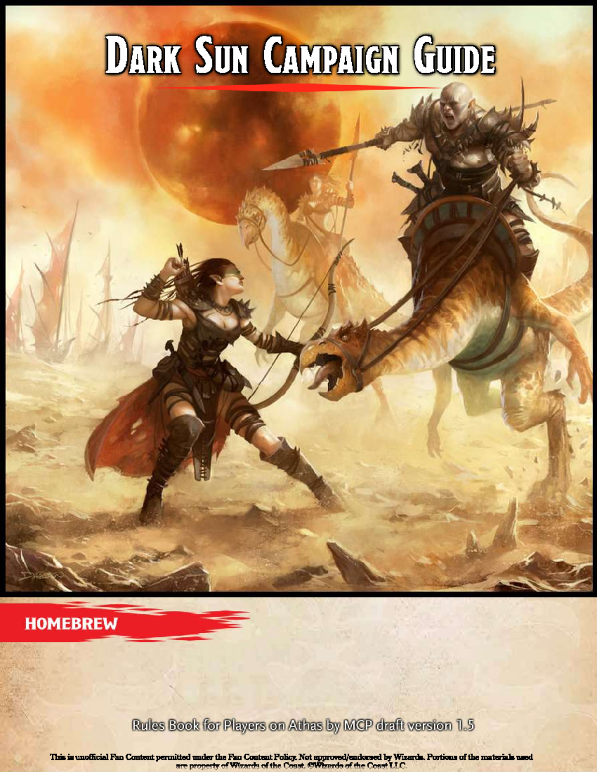 Dark Sun 5E Campaign Guide: Homebrew Rules for Athas Players - Studocu