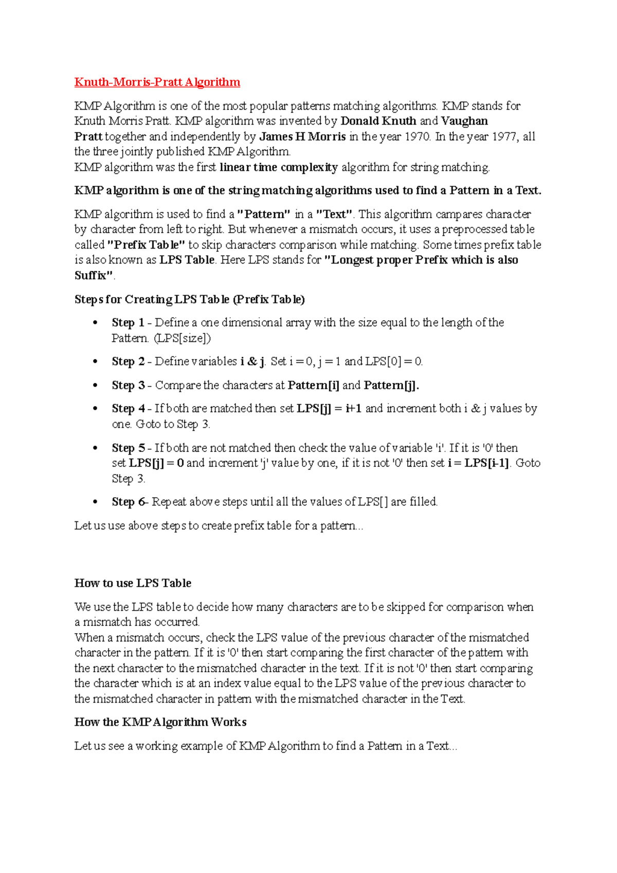 Unit-5 Algorithms: Understanding the KMP Pattern Matching Algorithm ...