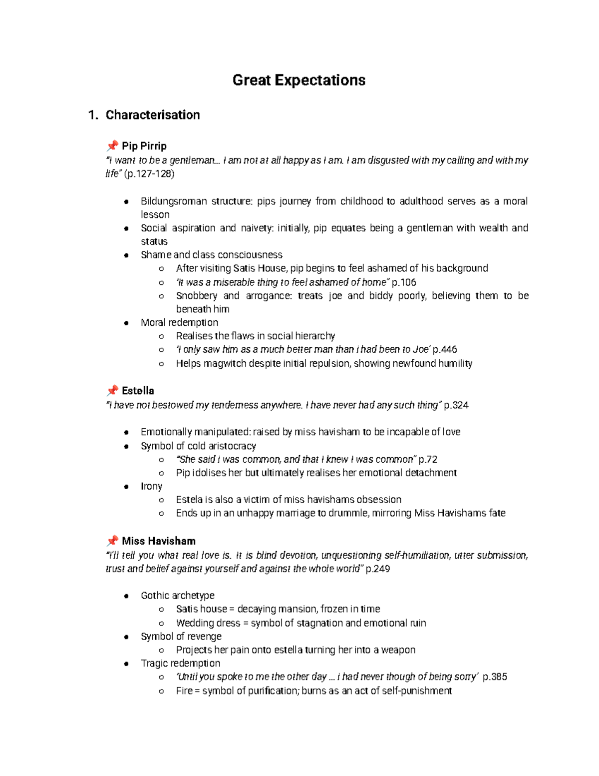 Great Expectations (ENG 101) Character Analysis: Pip's Journey and ...