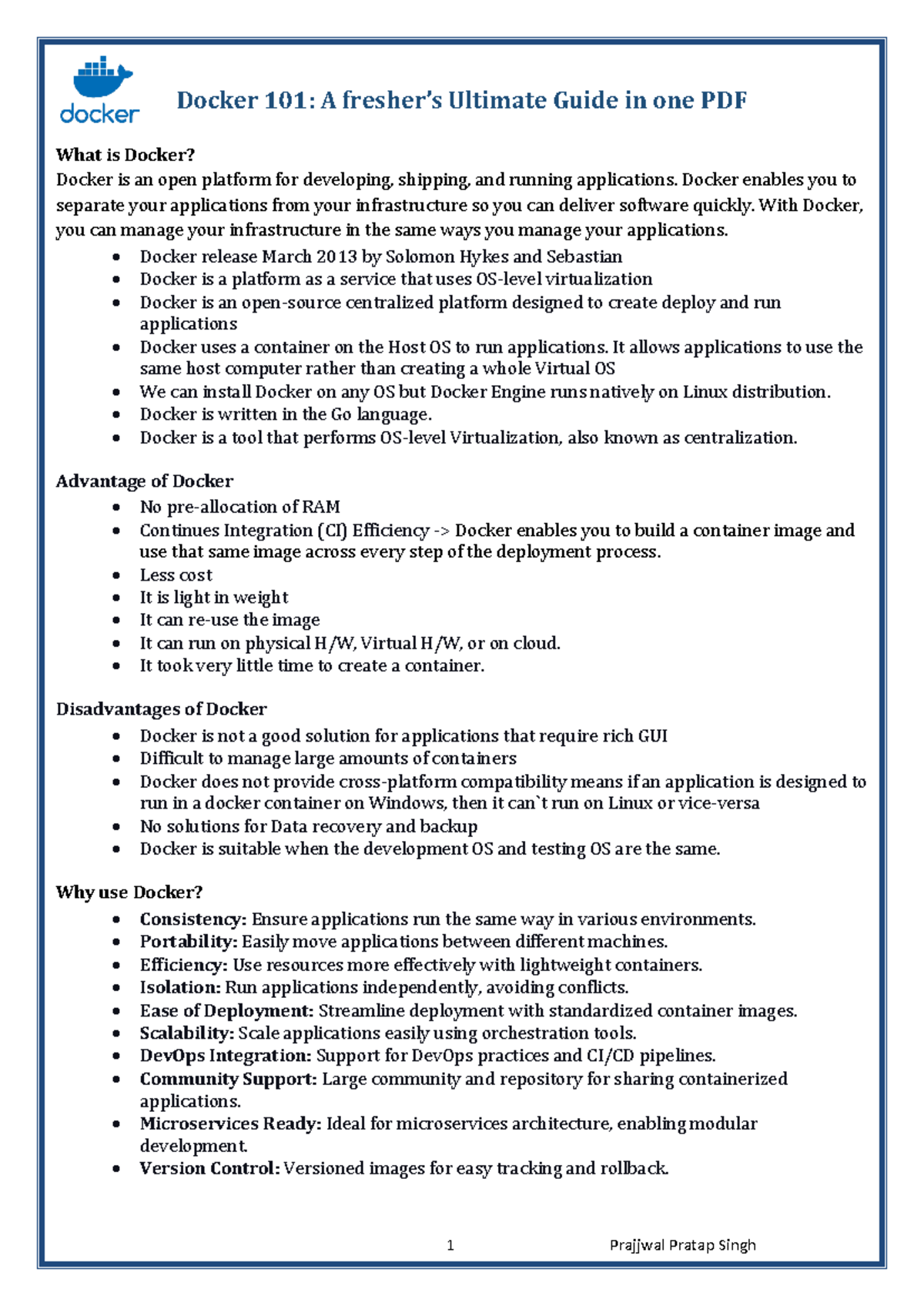 Docker 101: Ultimate Guide to Basics and Hands-On with Docker - Studocu