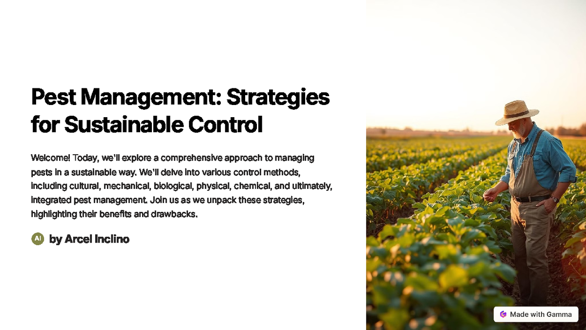 Pest Management Strategies for Sustainable Control - Pest Management ...