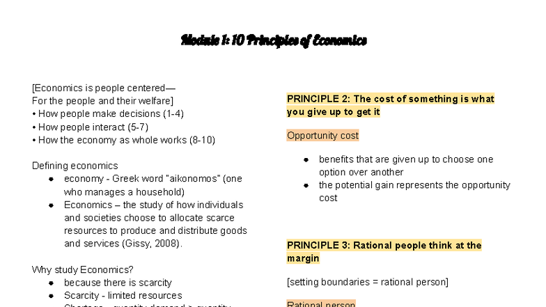 Tax— Module 1: 10 Principles of Economics Explained - Studocu