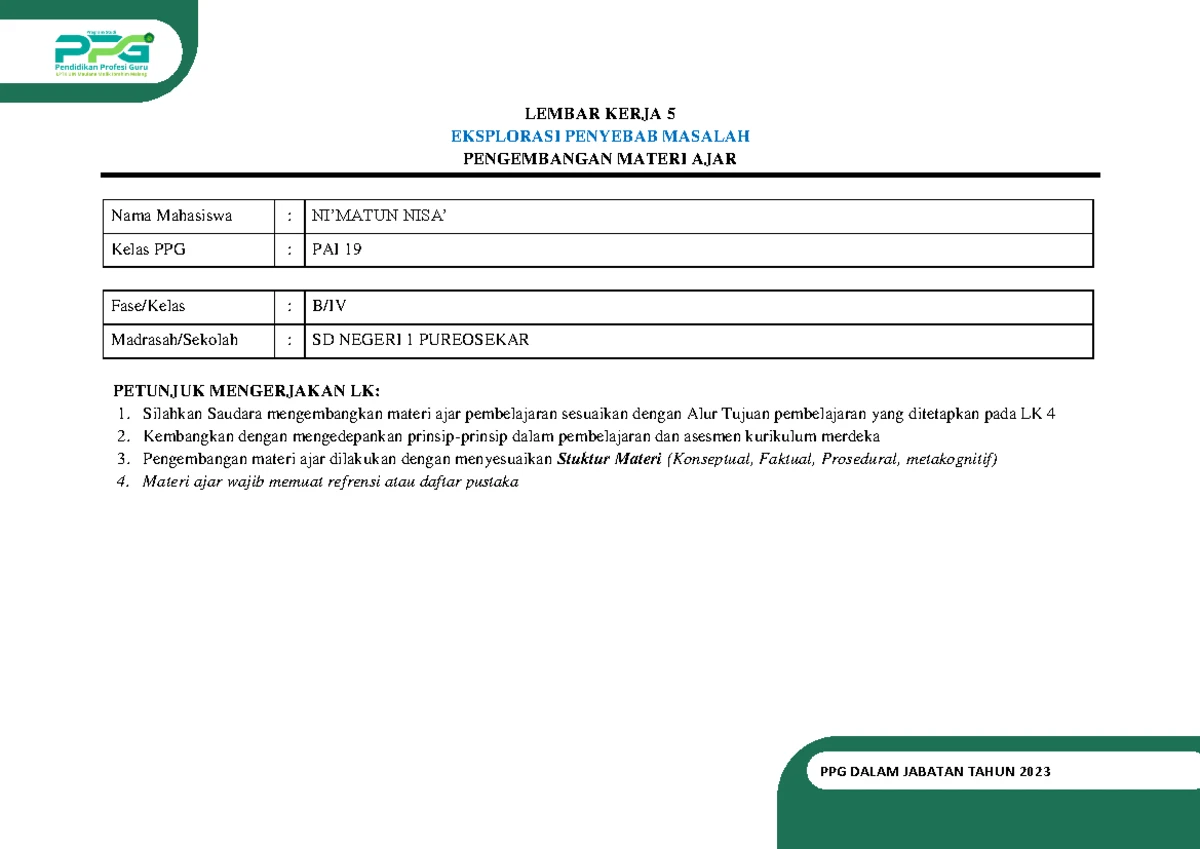 LK 9 - Pj BL - Modul ajar dengan menggunakan Project Based Learning ...