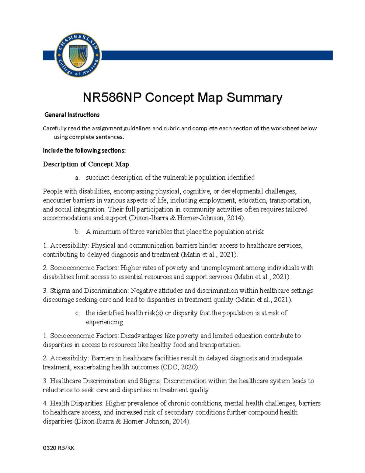 NR586NP Concept Map Summary Worksheet - NR586NP Concept Map Summary General Instructions ...