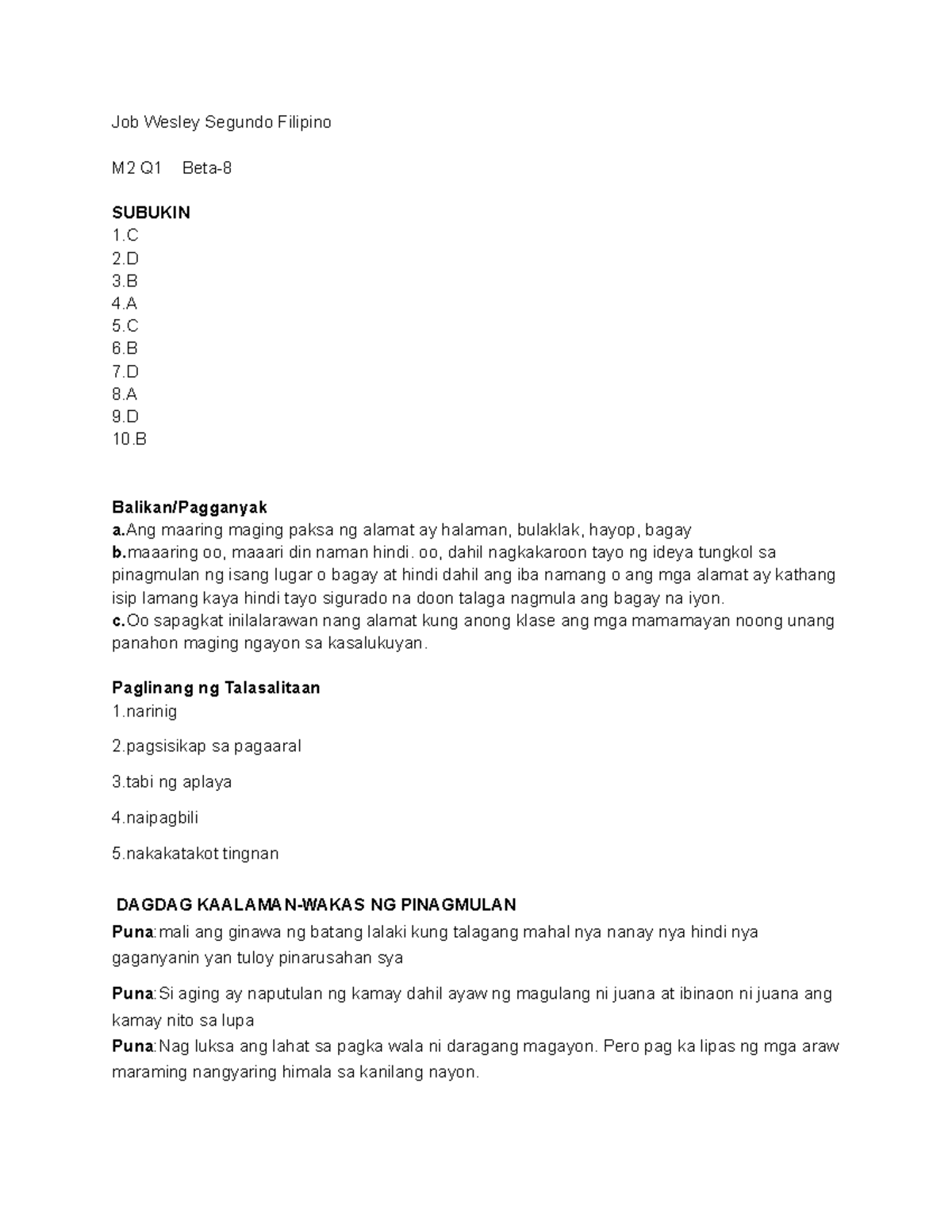 Filipino M2 Q1 - yes - Job Wesley Segundo Filipino M2 Q1 Beta- SUBUKIN 1 2 3 4 5 6 7 8 9 10 ...