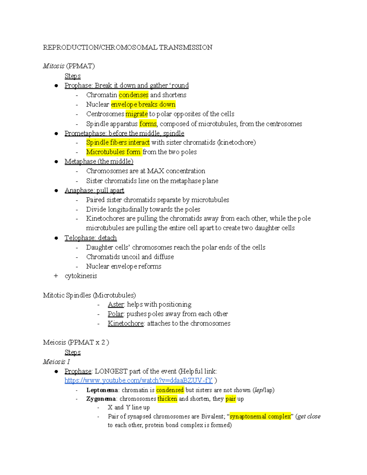 Genetics exam 2 - Exam 2 study guide - REPRODUCTION/CHROMOSOMAL ...
