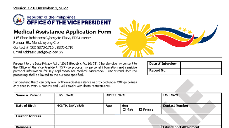 Medical Assistance Application Form V17.0 - OVP Guidelines - Studocu