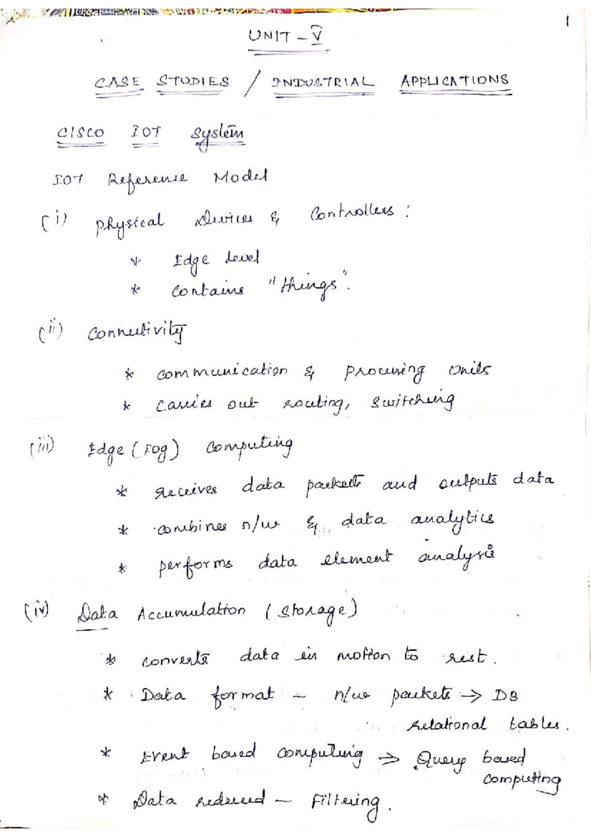 IOT UNIT 5 - Special Notes on Industrial Applications and Case Studies ...
