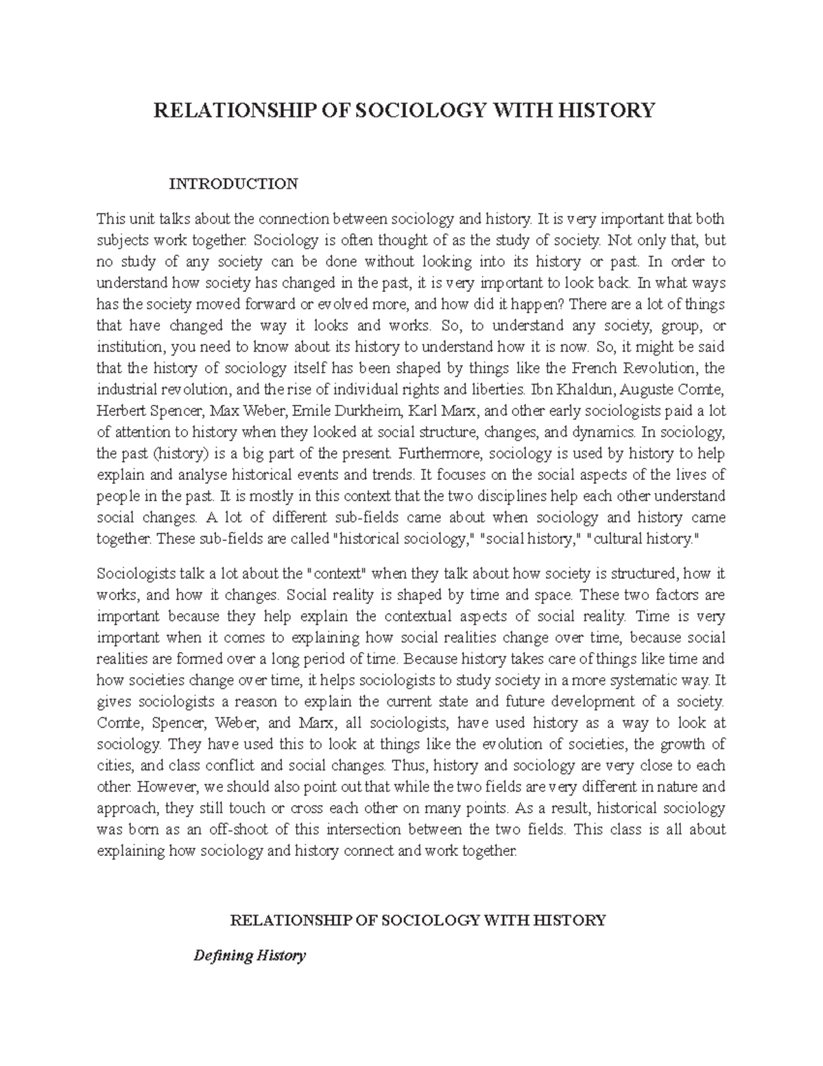 Sociology and History: Understanding Their Interconnected Relationship ...