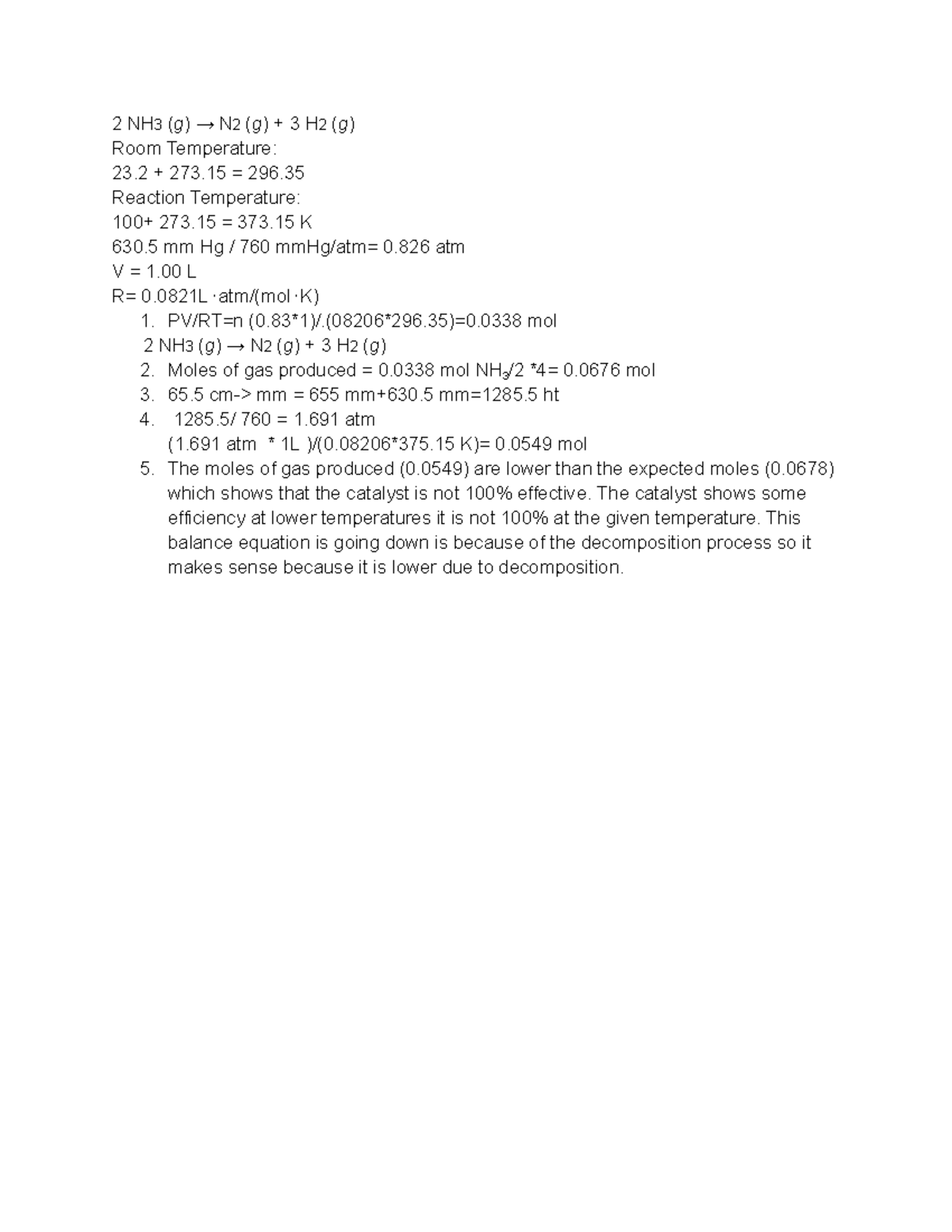 GA #5 - Analysis of NH3 gas reaction efficiency at room temperature ...