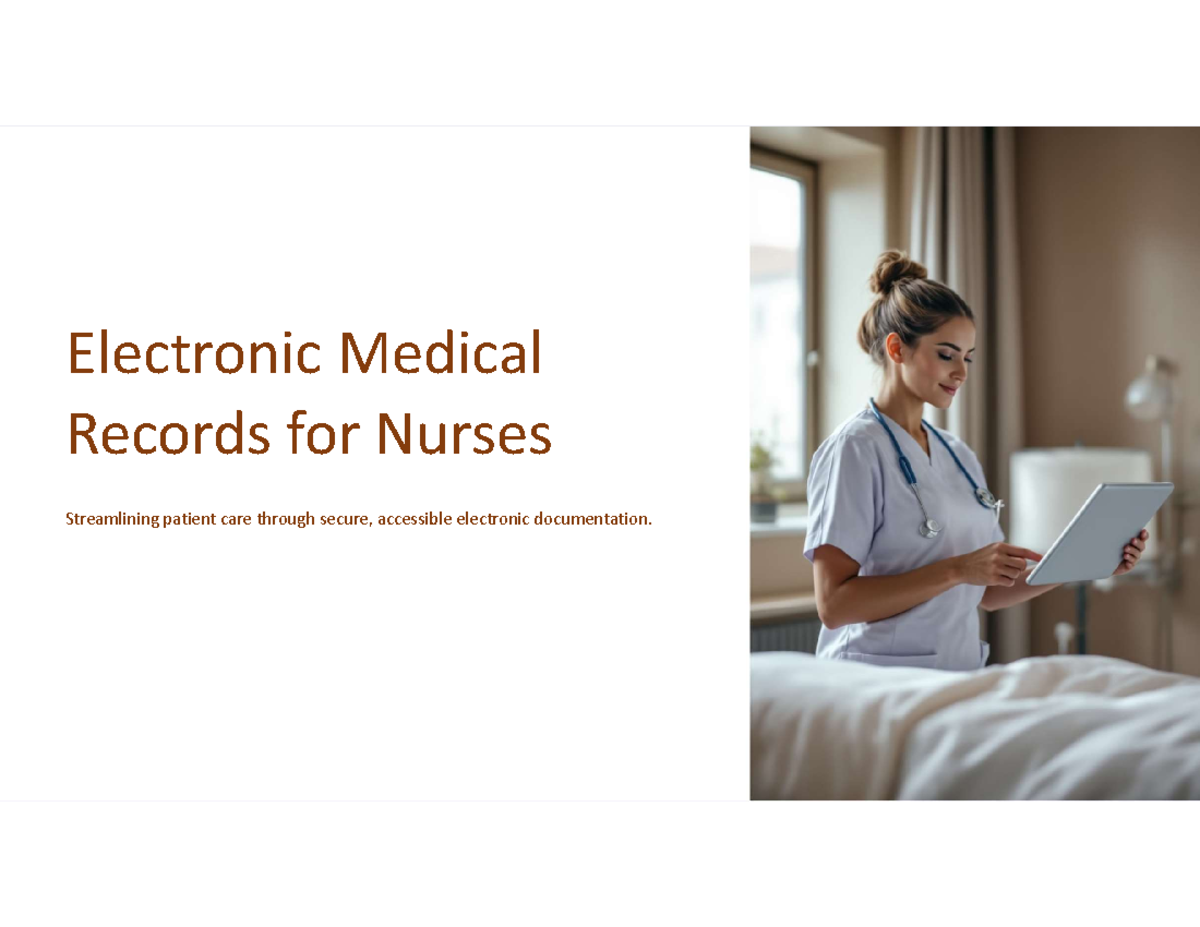 EMR for Nurses - Lecture notes for exam - Electronic Medical Records ...