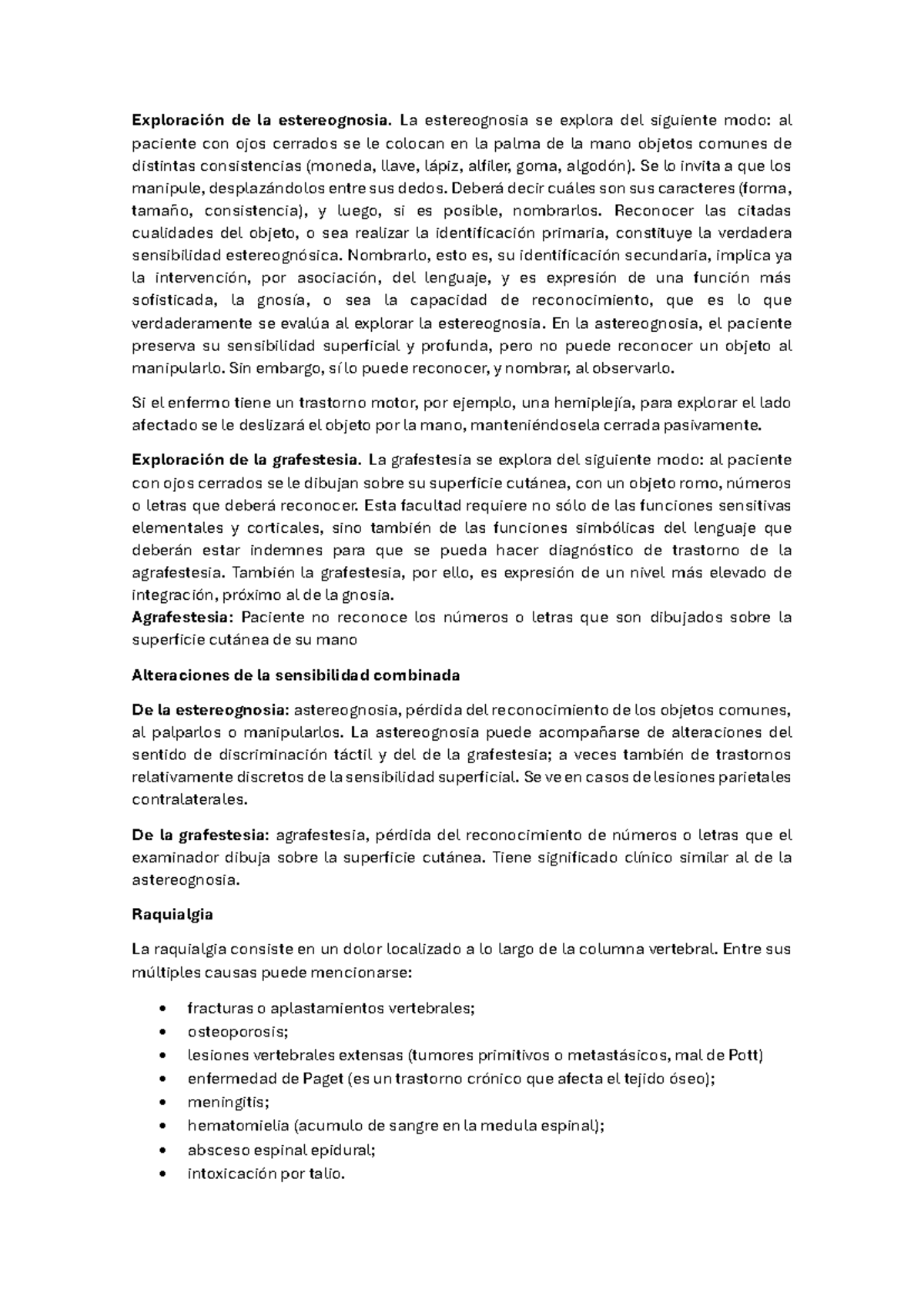 Exploración de la Estereognosia y Grafestesia en Pacientes Clínicos ...