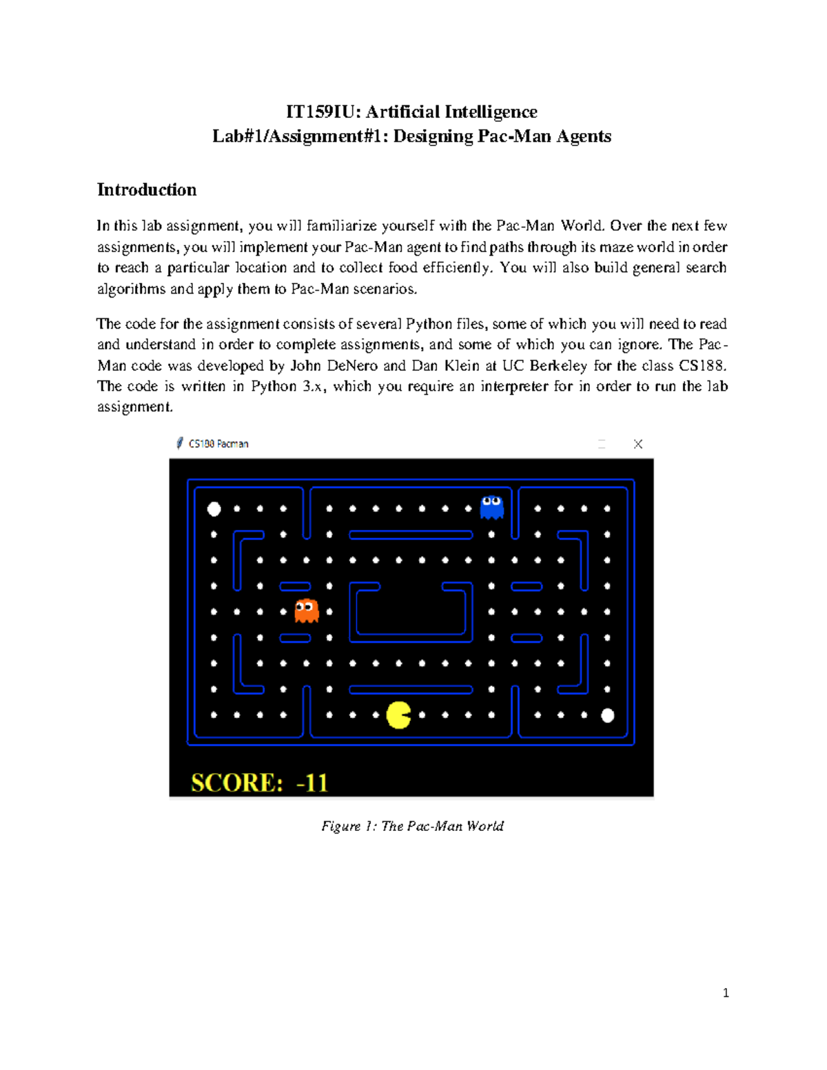IT159IU: AI Lab 01 - Designing Agents and Implementing Search Algorithms - Studocu