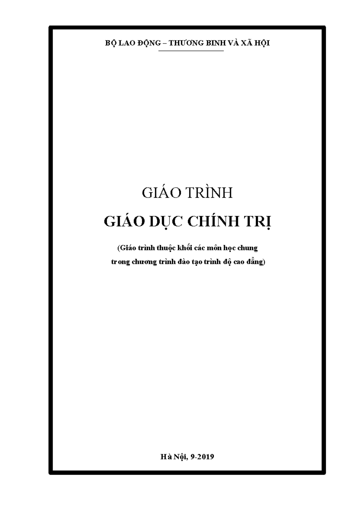 Giáo Trình Giáo Dục Chính Trị (GDCT CD) - Nội Dung và Phương Pháp Học ...