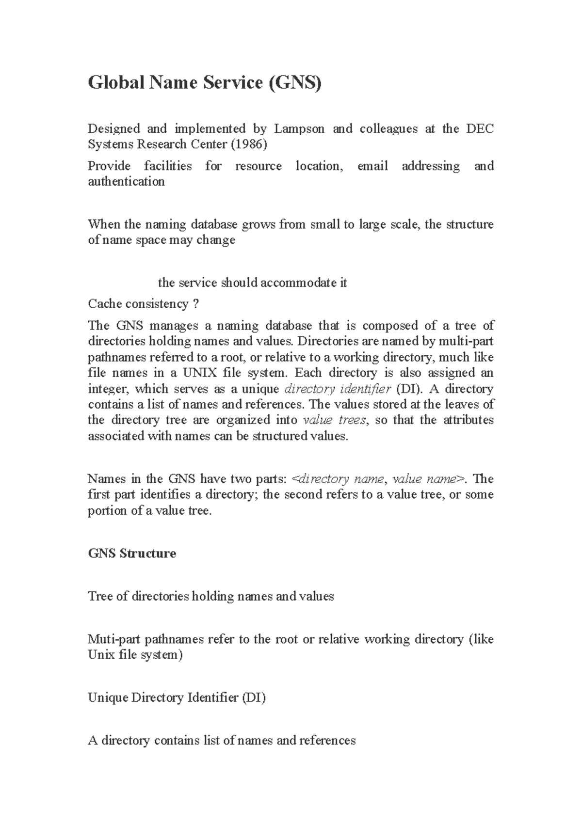 Global Name Service - Prof. Peter - Global Name Service (GNS) Designed ...