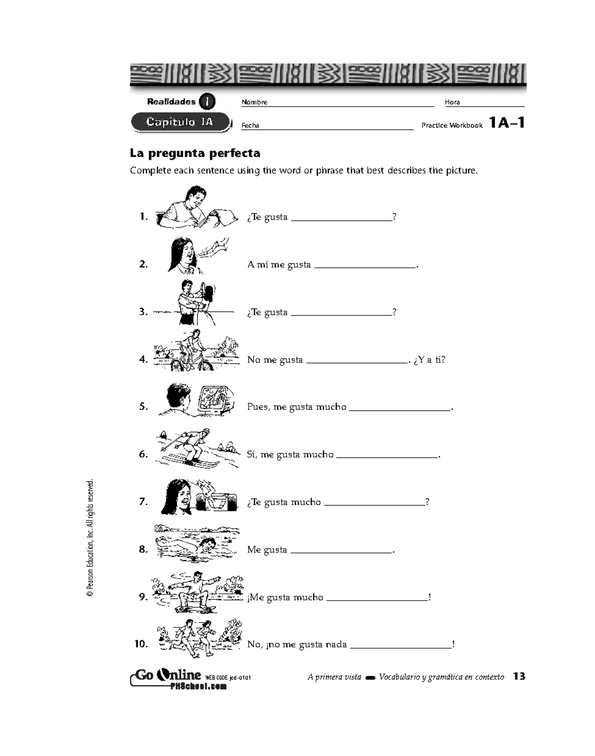 Spanish 1 Practice Workbook 1A: Activities and Conversations Guide ...