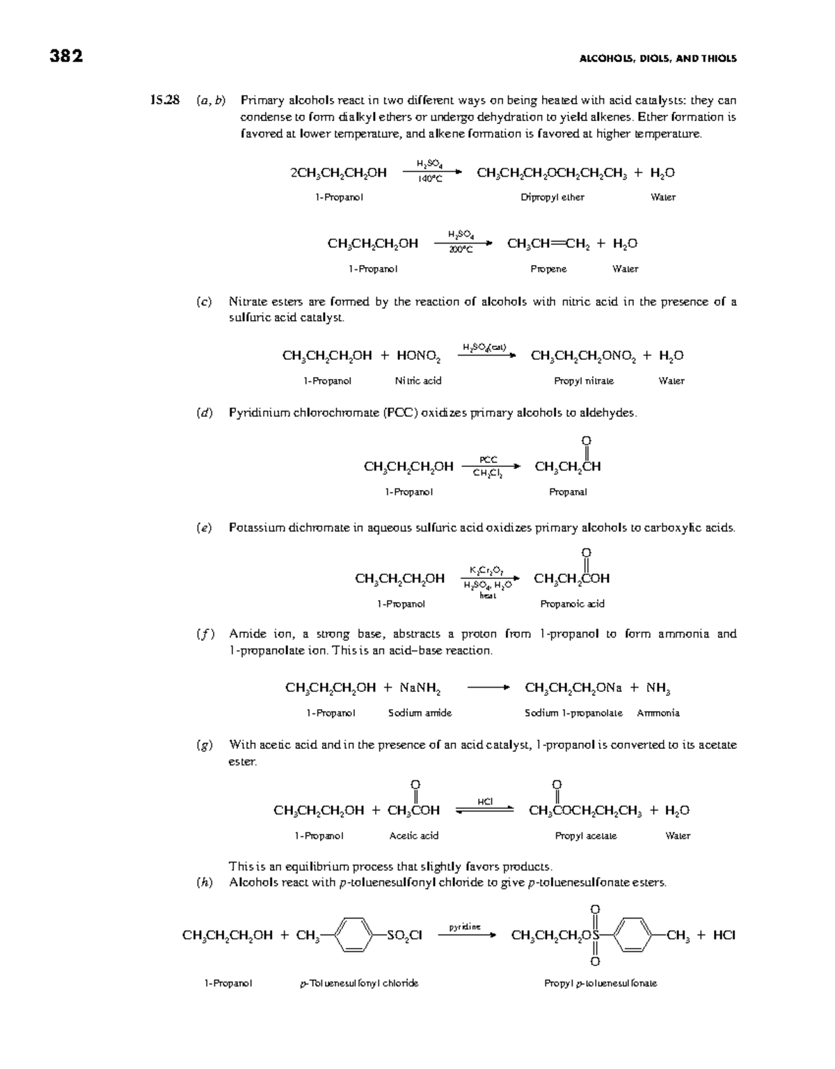 382 Organic Chemistry: Reactions of Alcohols, Diols, and Thiols - Studocu