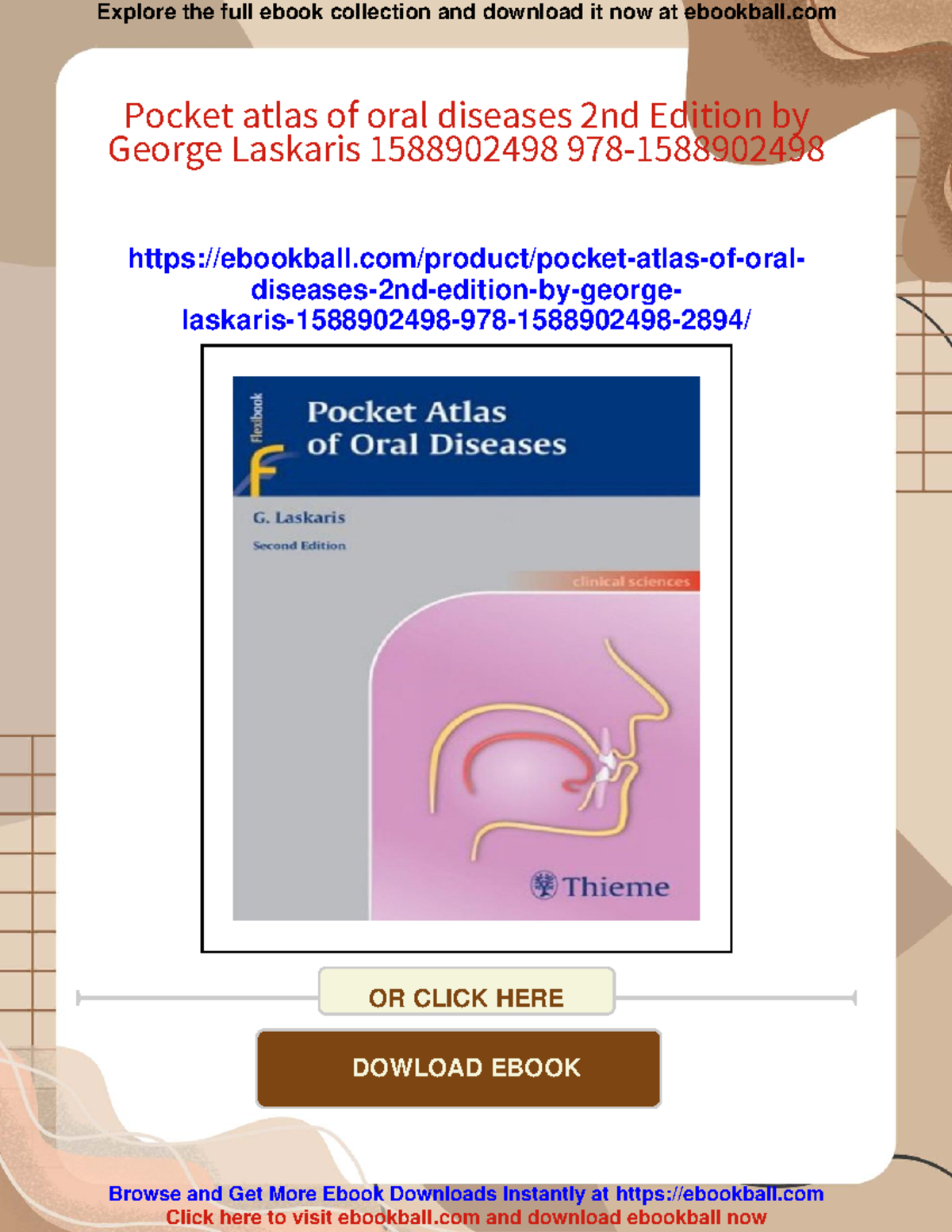 Pocket atlas of oral diseases 2nd edition by George Laskaris - Studocu