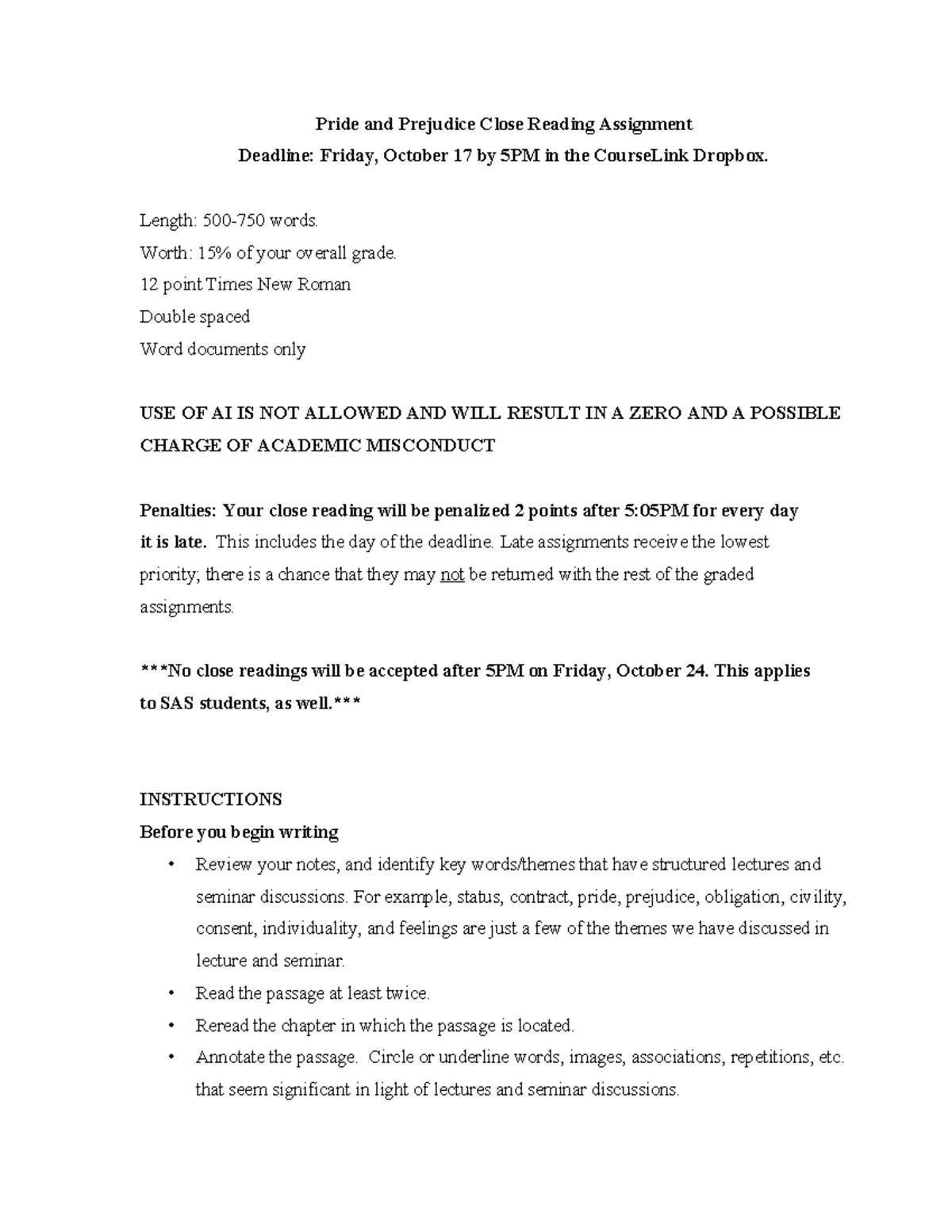 P&P Close Reading Assignment F25: Analyzing Mr. Darcy's Proposals - Studocu