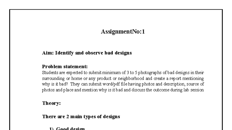 HCI 1-3: Analyzing Bad Designs & Feedback Constraints Report - Studocu