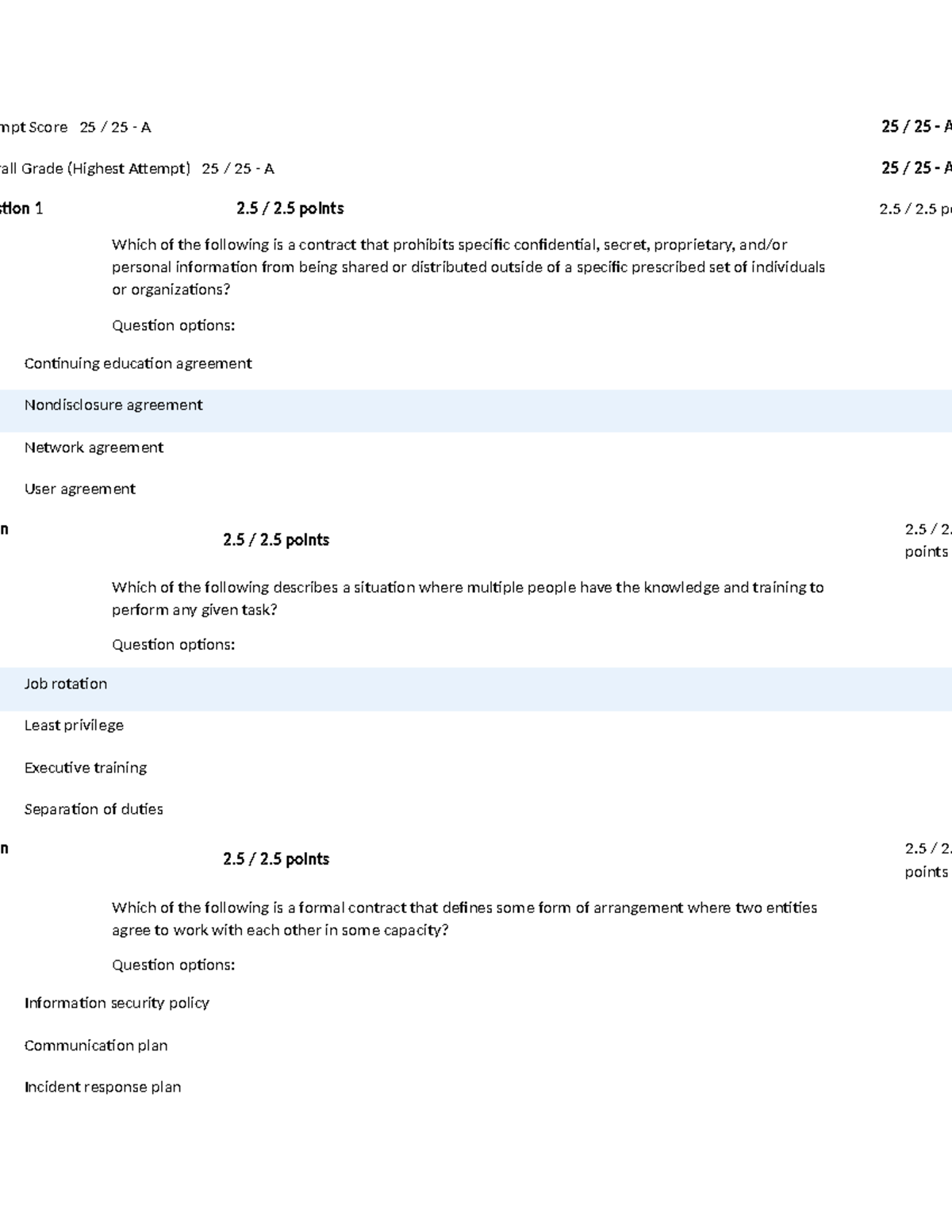 CYB 250 Module 6 Quiz - Quiz 6 - / 25 - A 25 / 25 - A / 25 - A 25 / 25 ...