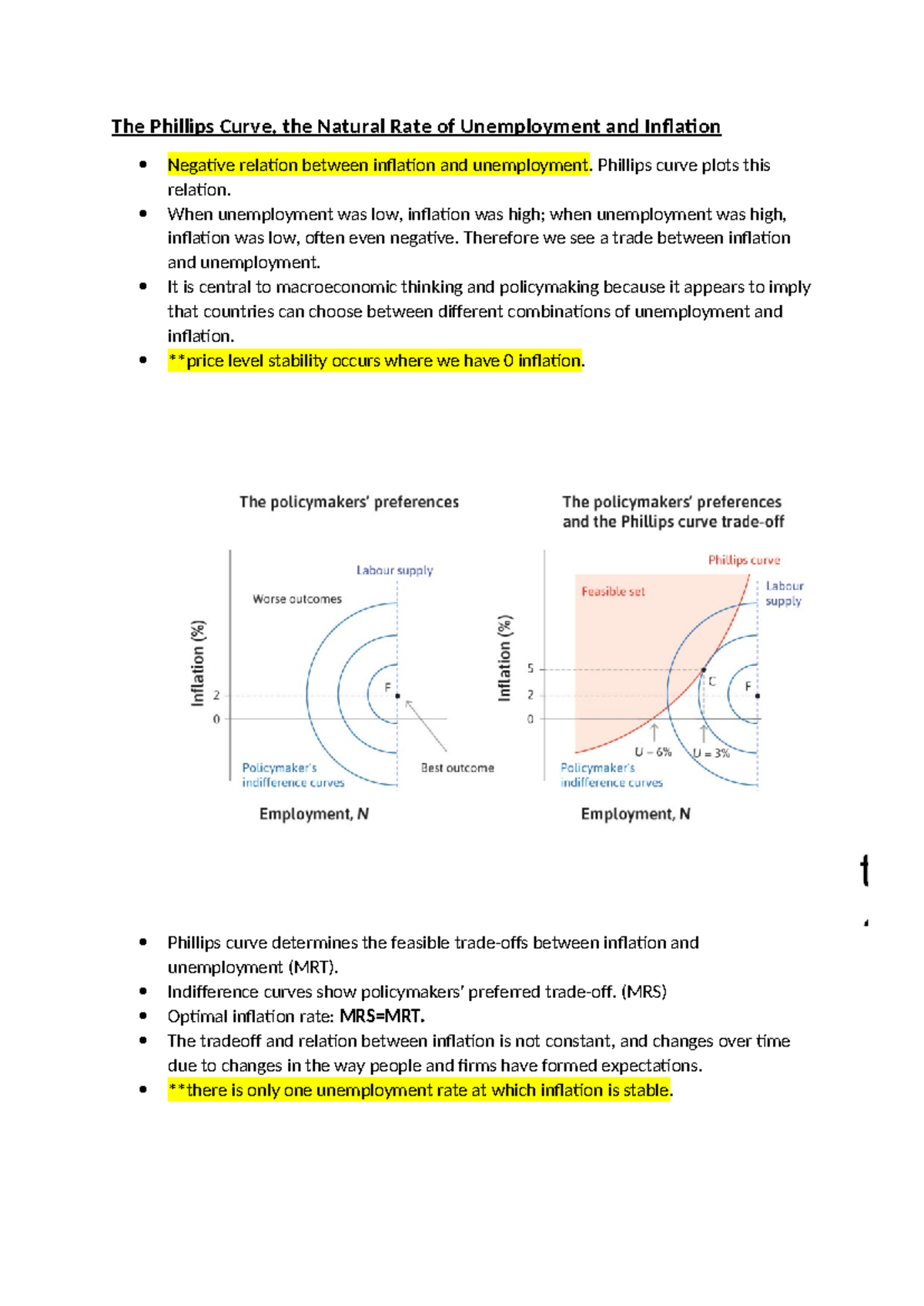 Chapter 8 - Summary of the Phillips Curve and Unemployment Relations in ...