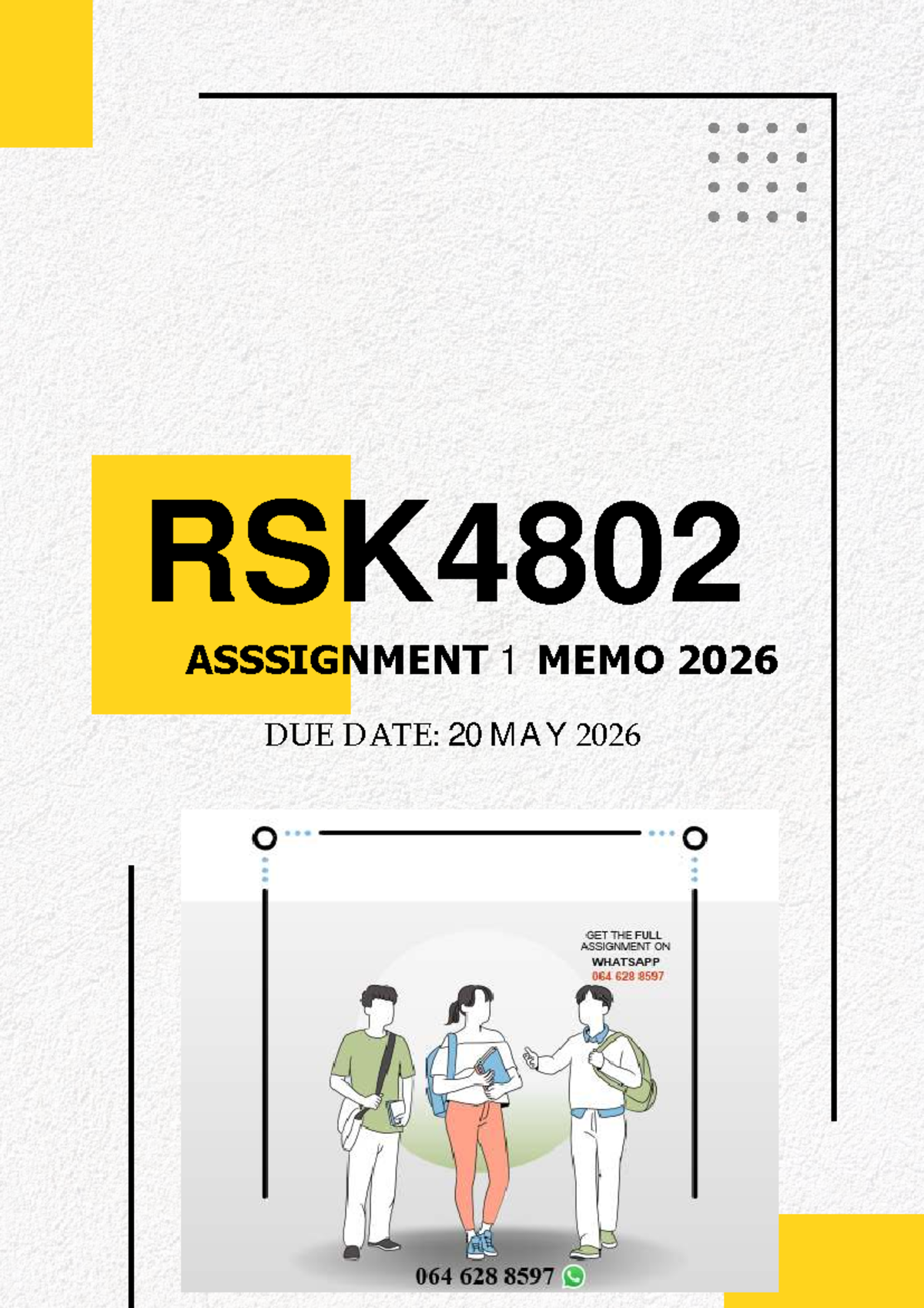 RSK4802 Assignment 1 Memo 2026: Corporate Governance Analysis - Studocu