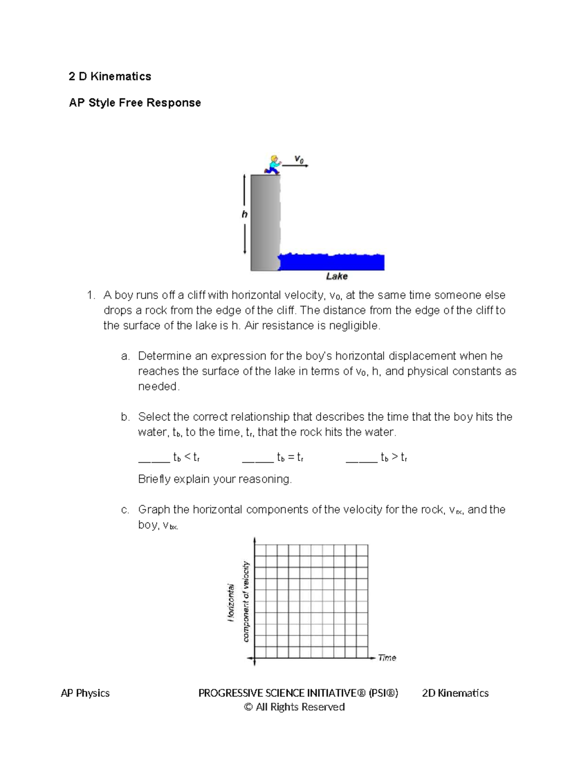 AP Physics 1 Final Exam: 2D Kinematics Free Response Questions - Studocu