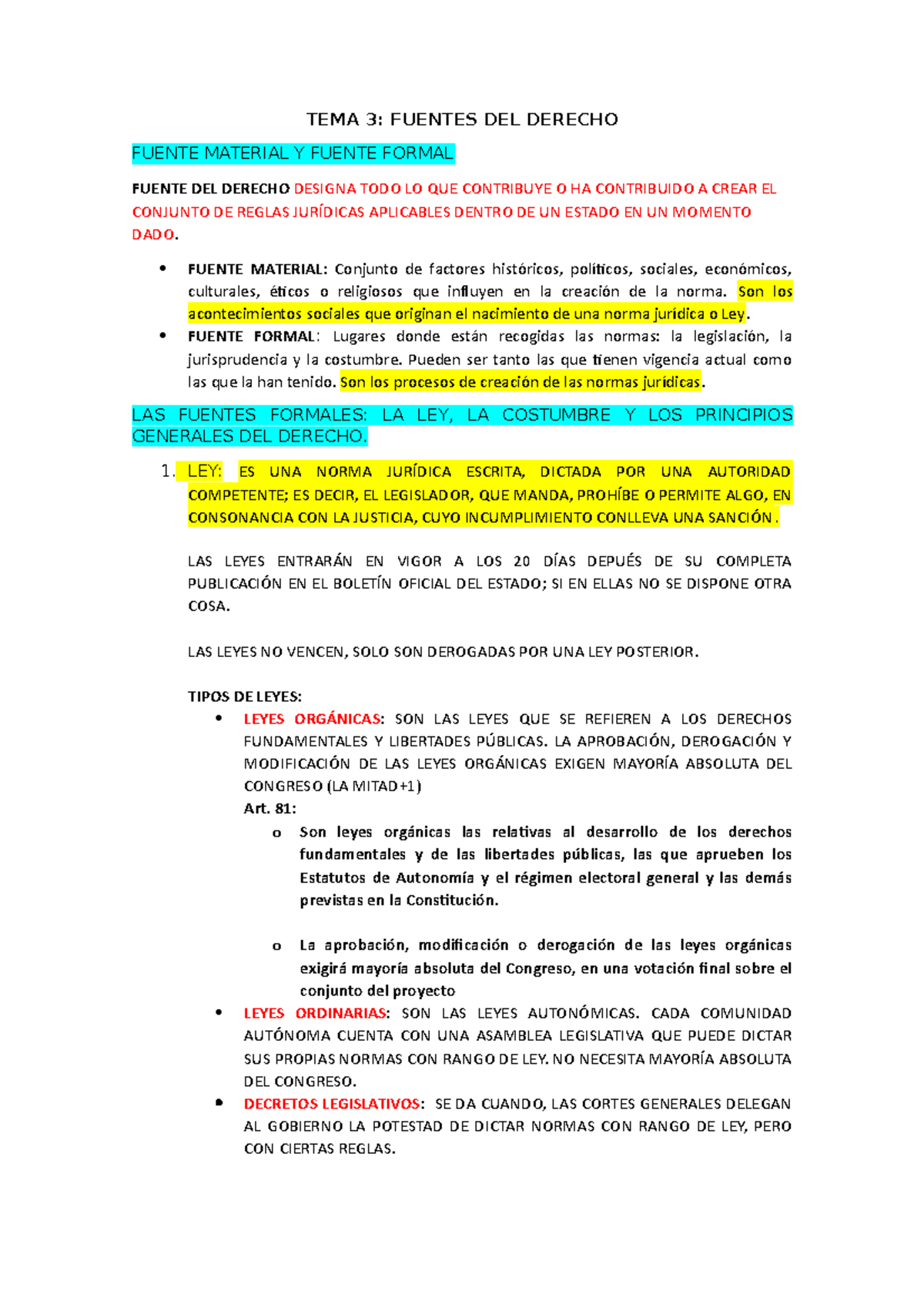 TEMA 3 Fuentes DEL Derecho - TEMA 3: FUENTES DEL DERECHO FUENTE ...