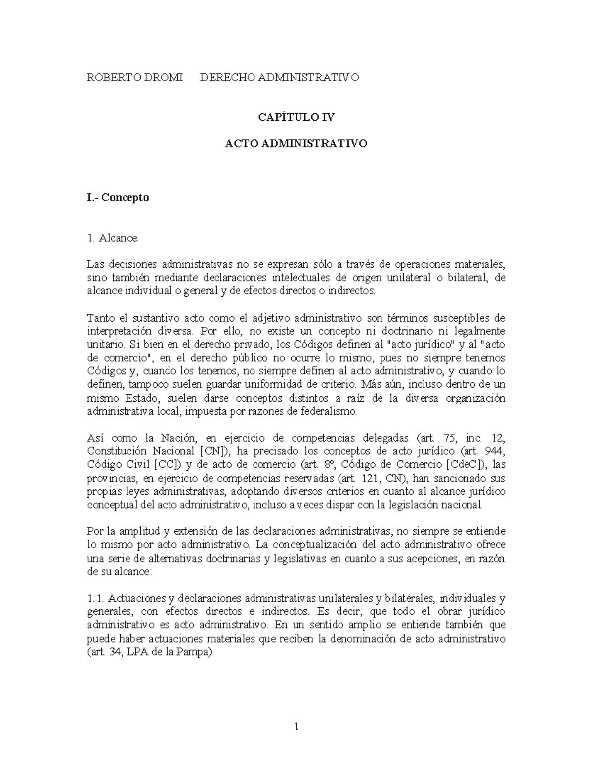 Concepto de Acto Administrativo según Roberto Dromi - Derecho ...