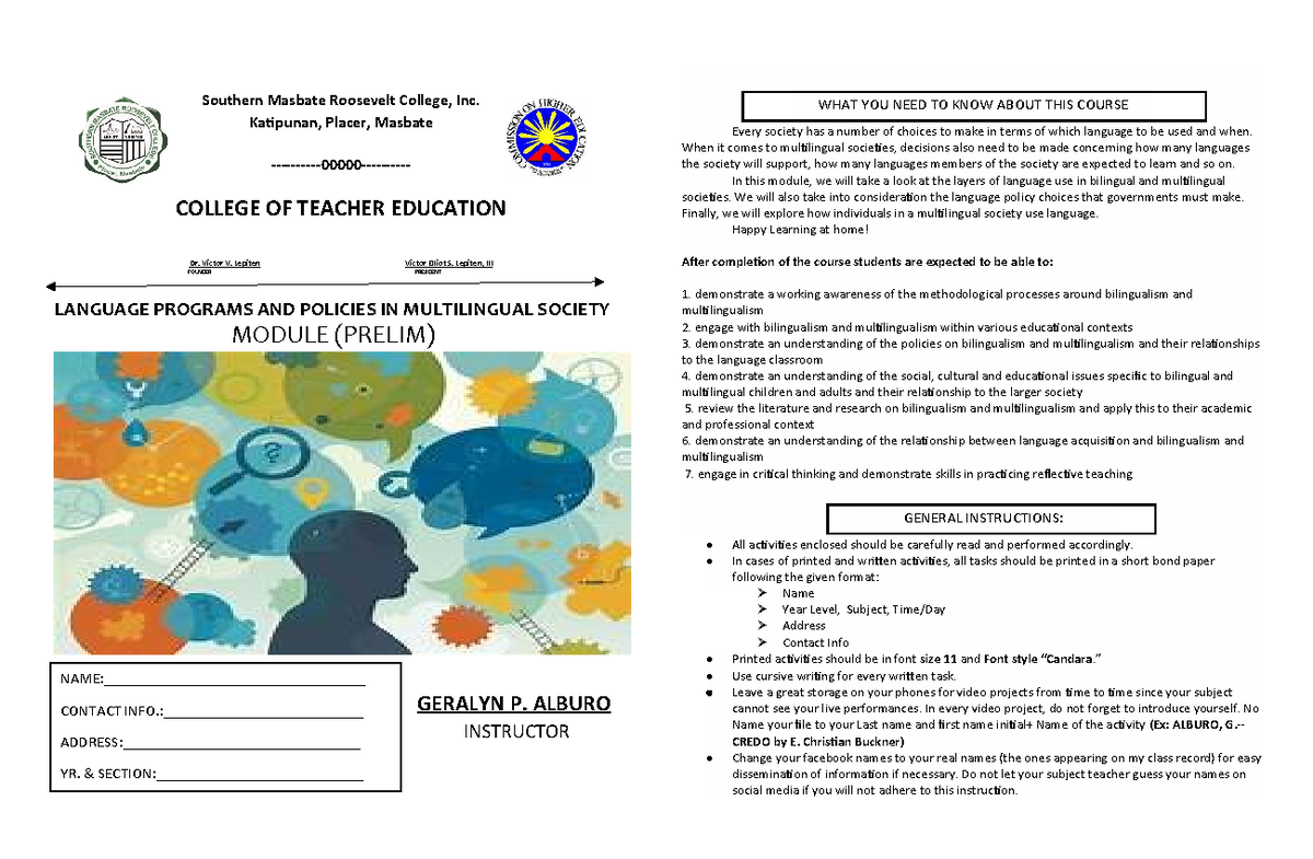 IC3 Language Programs and Policies in Multilingual Societies (Prelim ...