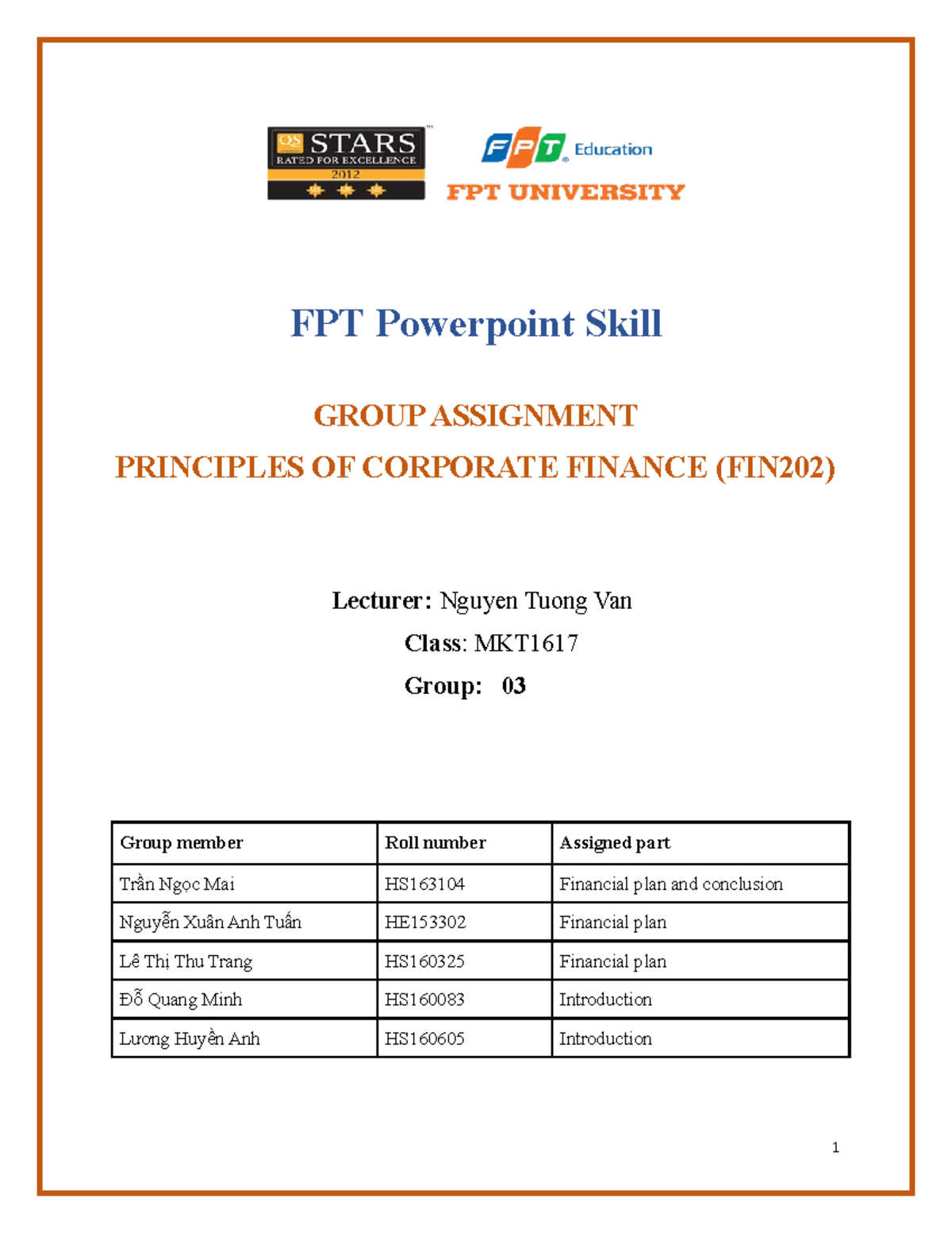 FIN202 - Group Assignment 3: FPT Powerpoint Skill Analysis - Studocu