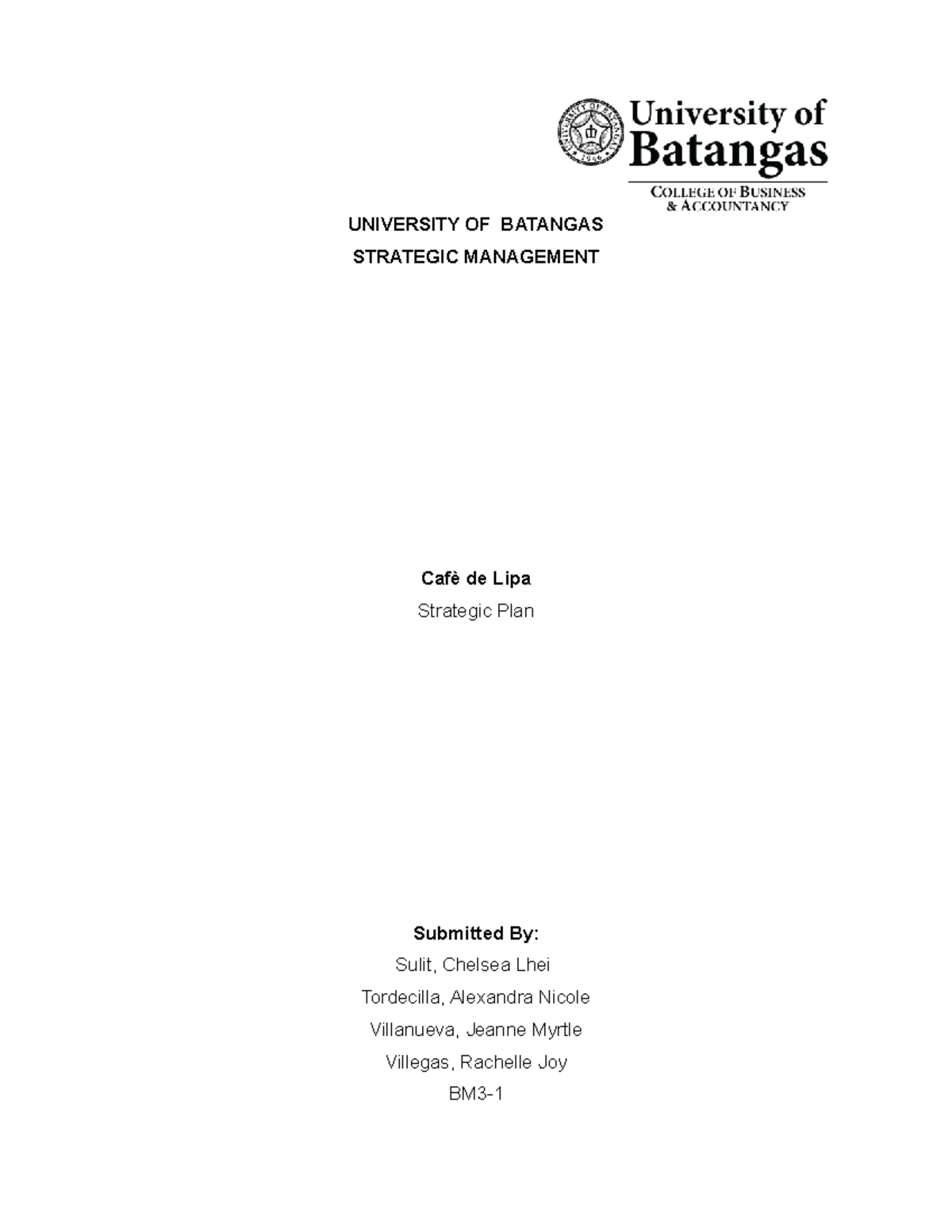 1-strategicplan - Strategic Plan sample - UNIVERSITY OF BATANGAS ...