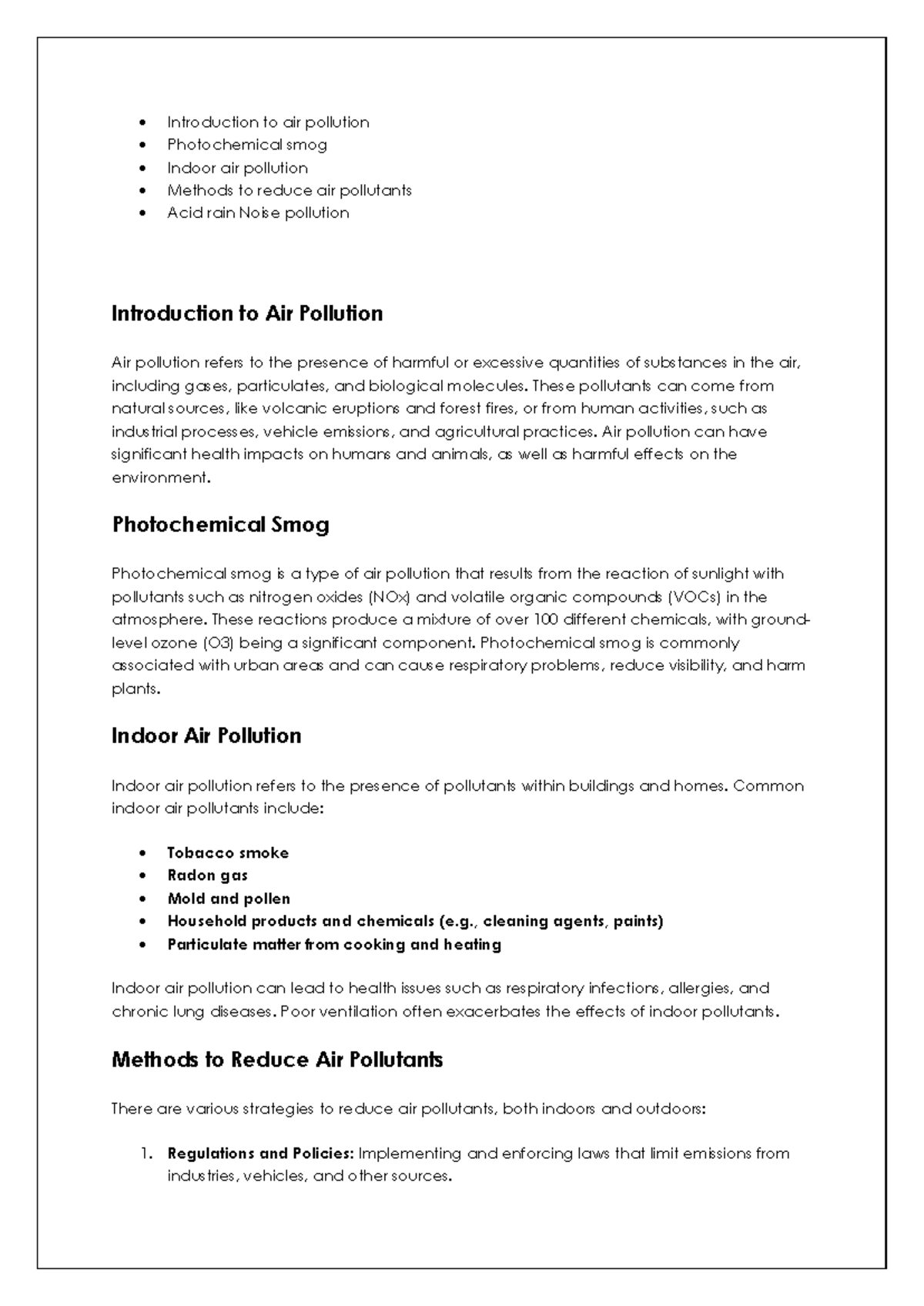 AP Environmental Science: Introduction to Air Pollution and Its Effects ...